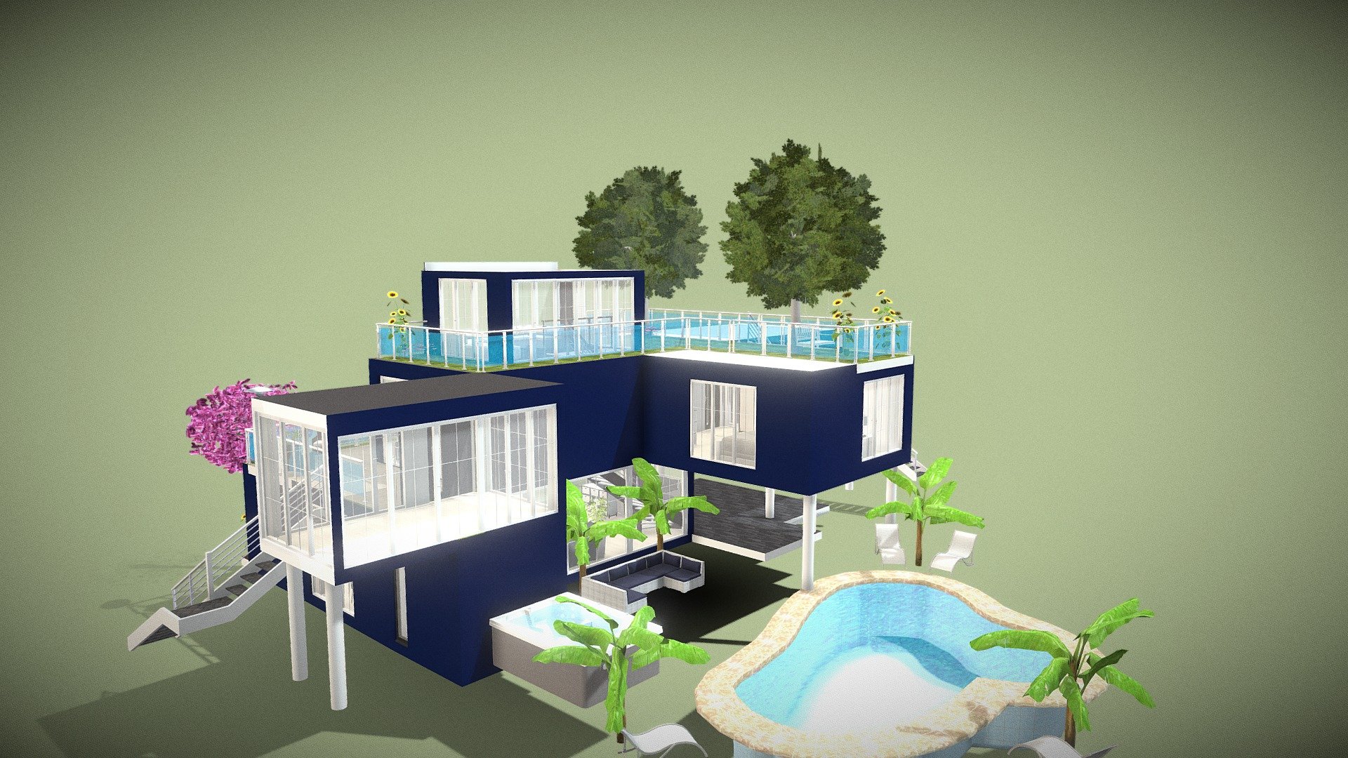 Simple House - Download Free 3D model by dannzjs [bf85e0a] - Sketchfab
