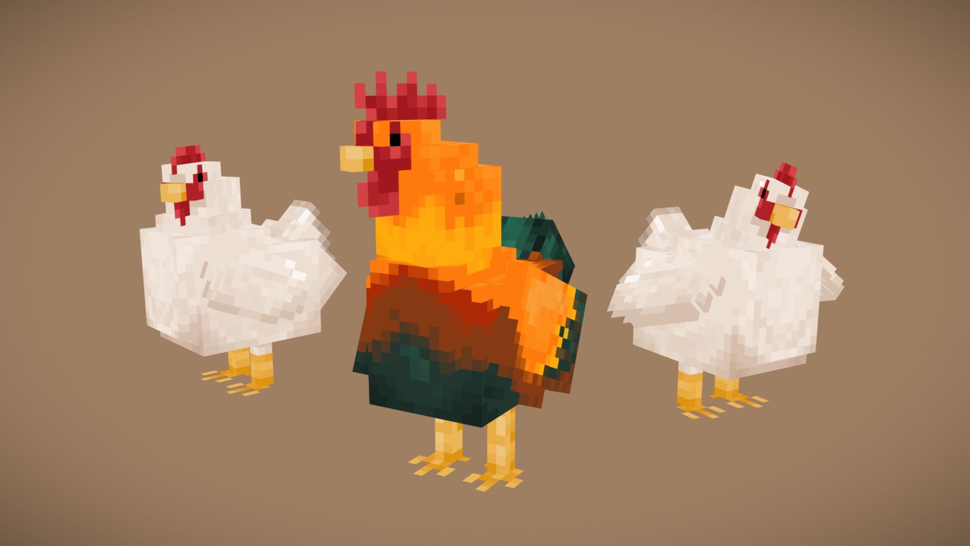 Chickens - Minecraft Models - 3D model by Tom Favier (@Tom_Favier ...