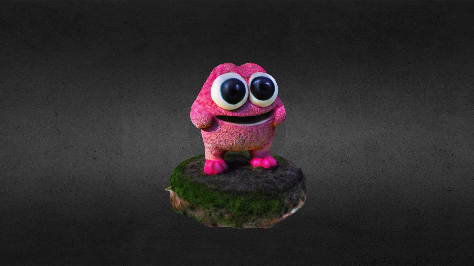 Furry Pink thing on a rock - Download Free 3D model by curiousmagic ...