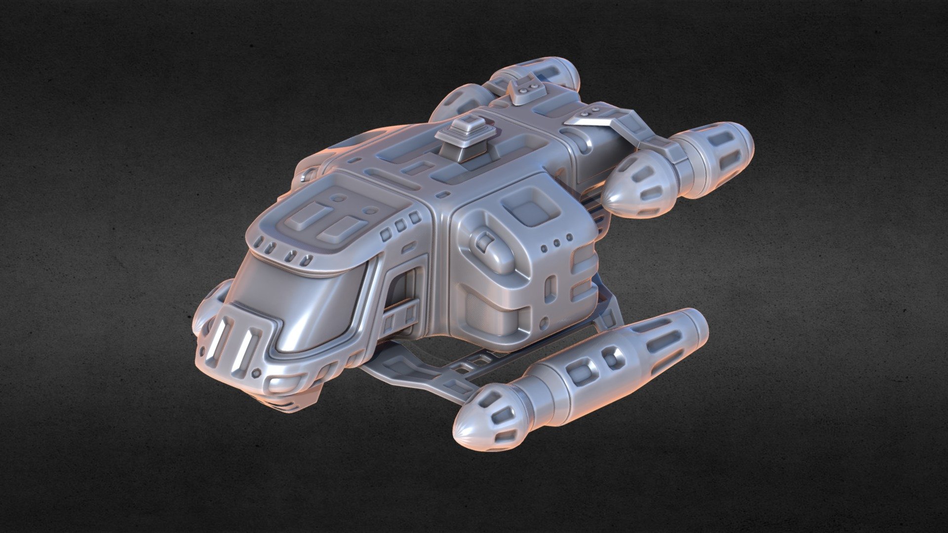 Spaceship concept, hi-poly (original concept) - Buy Royalty Free 3D ...