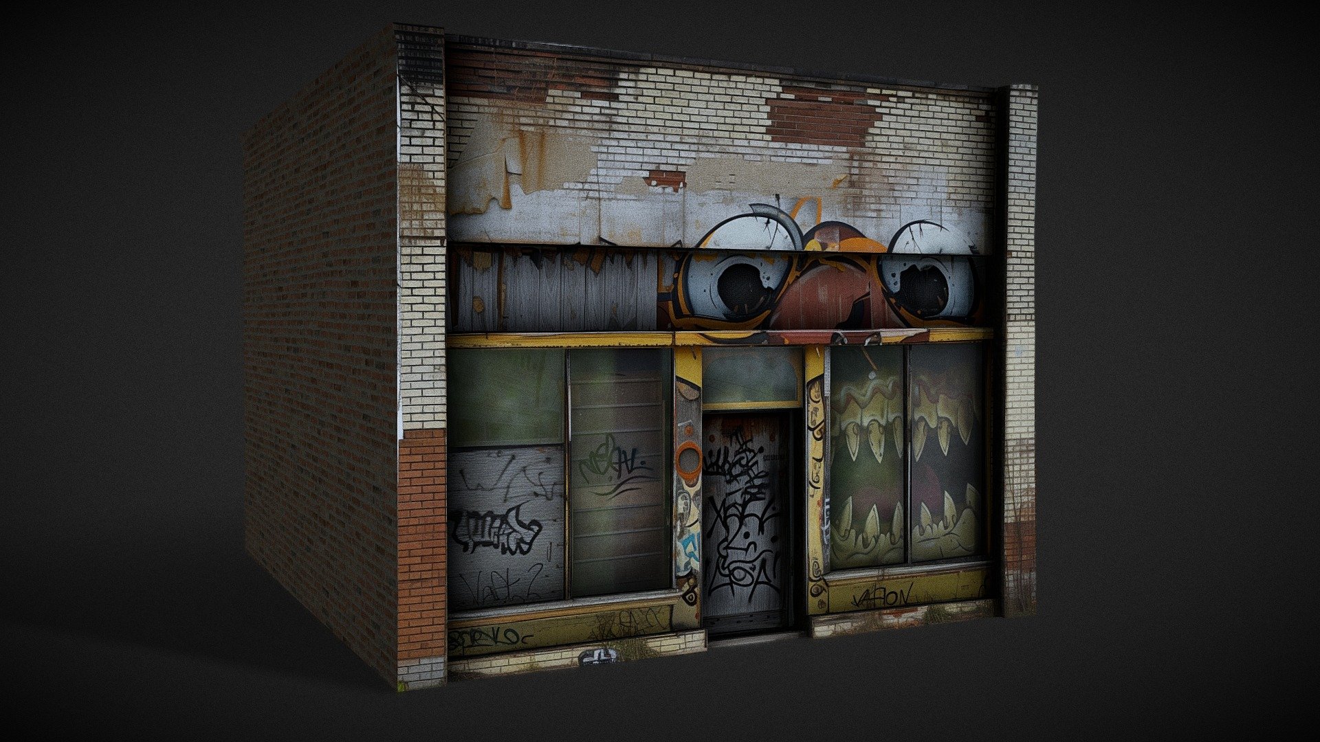 Ghetto Hood Graffiti Detroit Building #2 - 3D model by The Shade Game ...