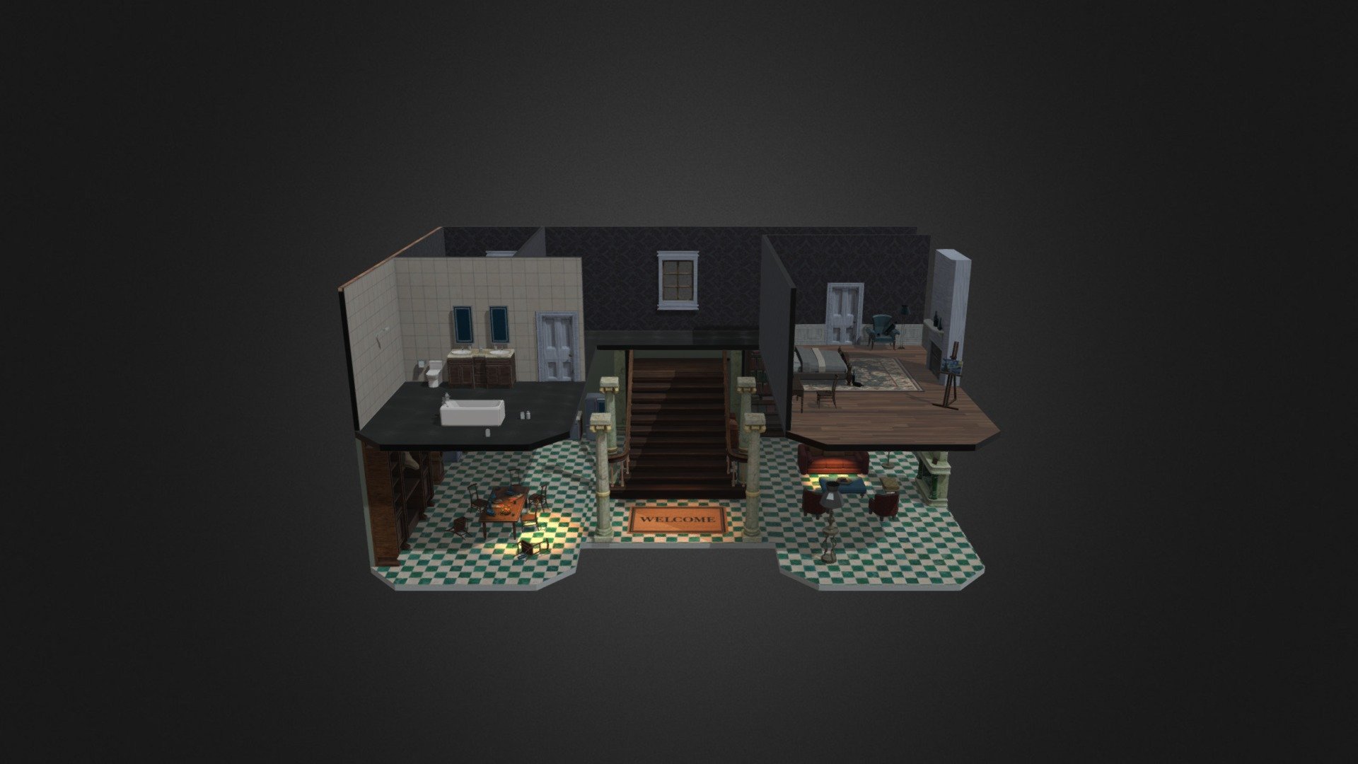 the mansion - 3D model by artisthisayoshi [bfa6158] - Sketchfab