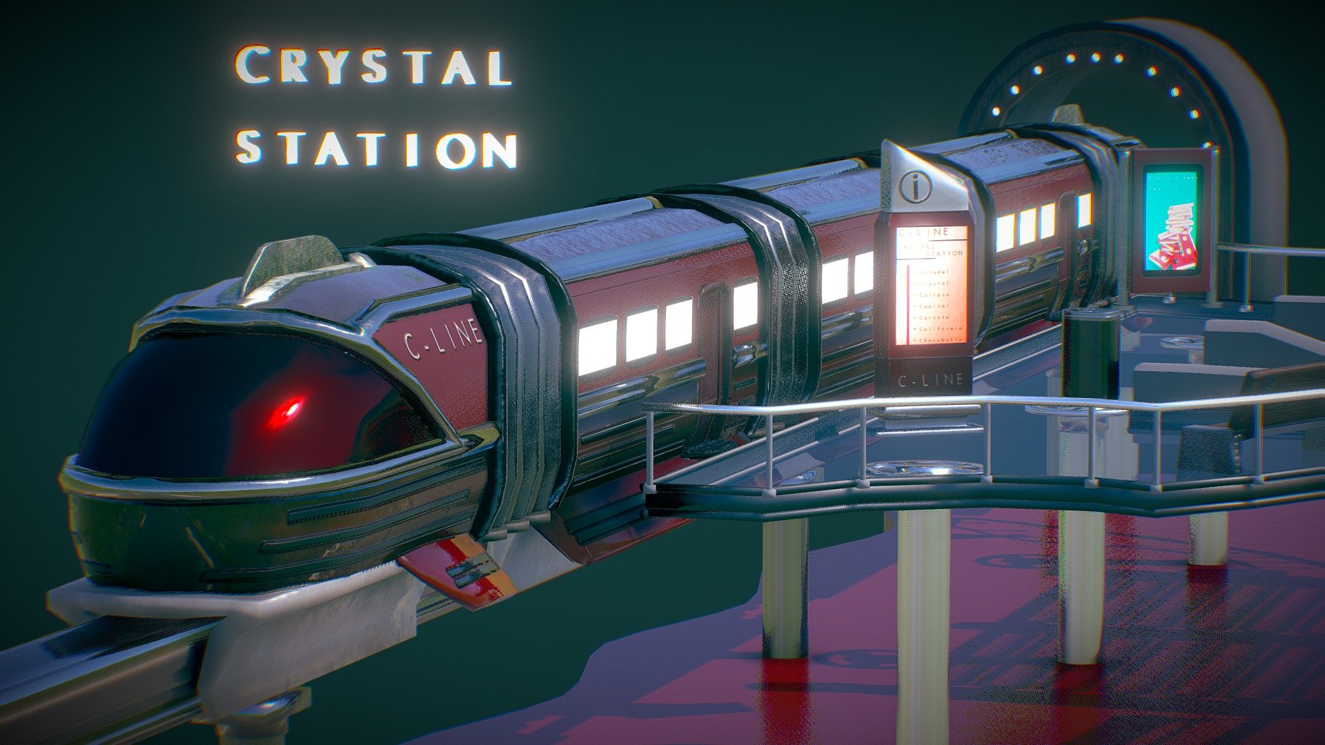 Crystal Station Monorail C- Line - 3D model by JanaCabrera ...