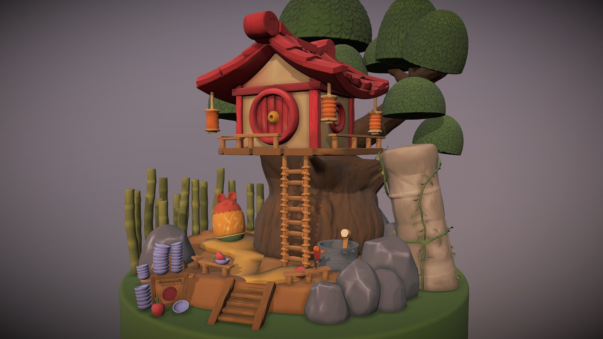 Po's treehouse - 3D model by Ebbo_Gyssels [bfaba97] - Sketchfab