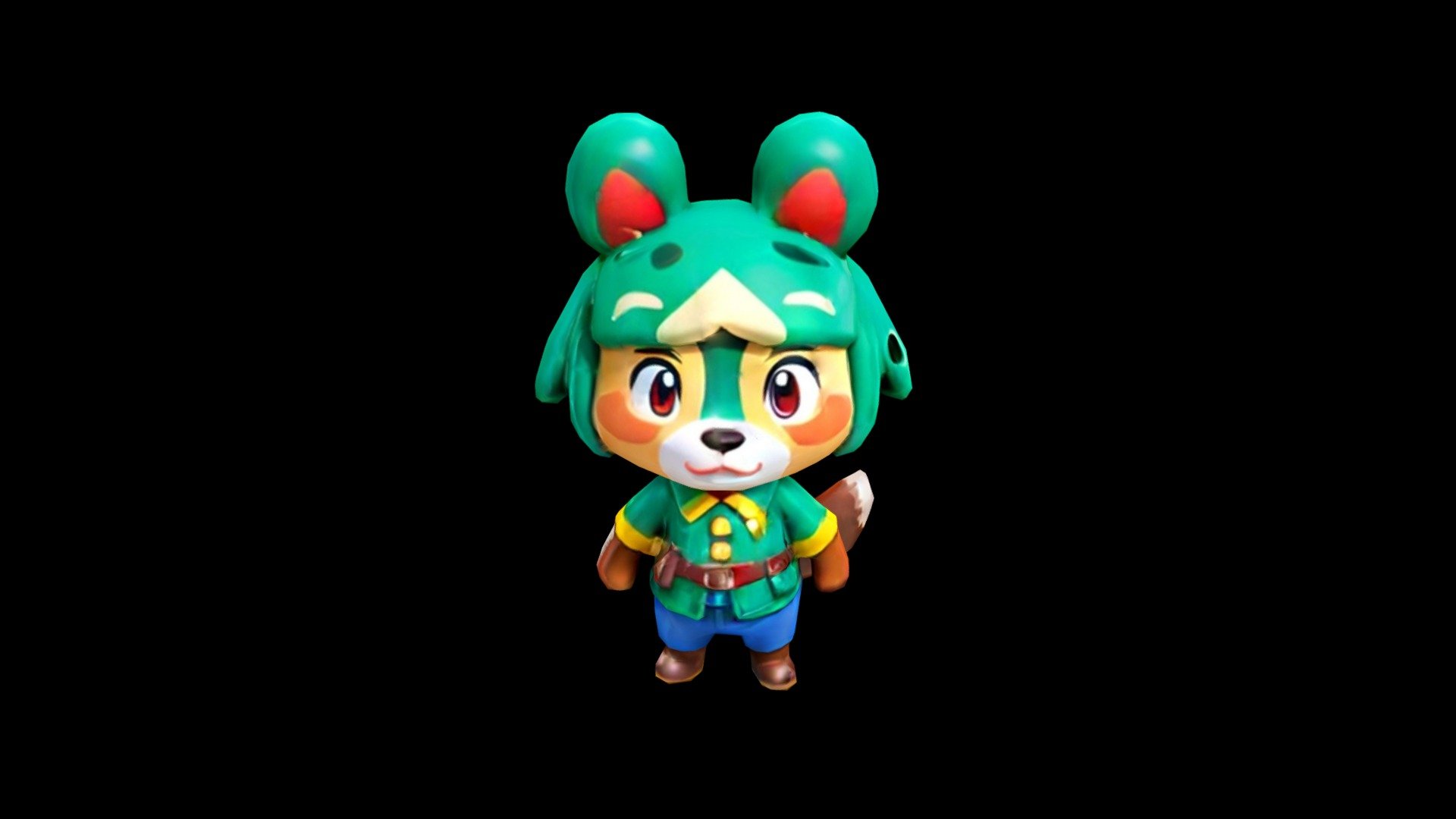 A 3D animal crossing character, a bear wearing a - Download Free 3D ...