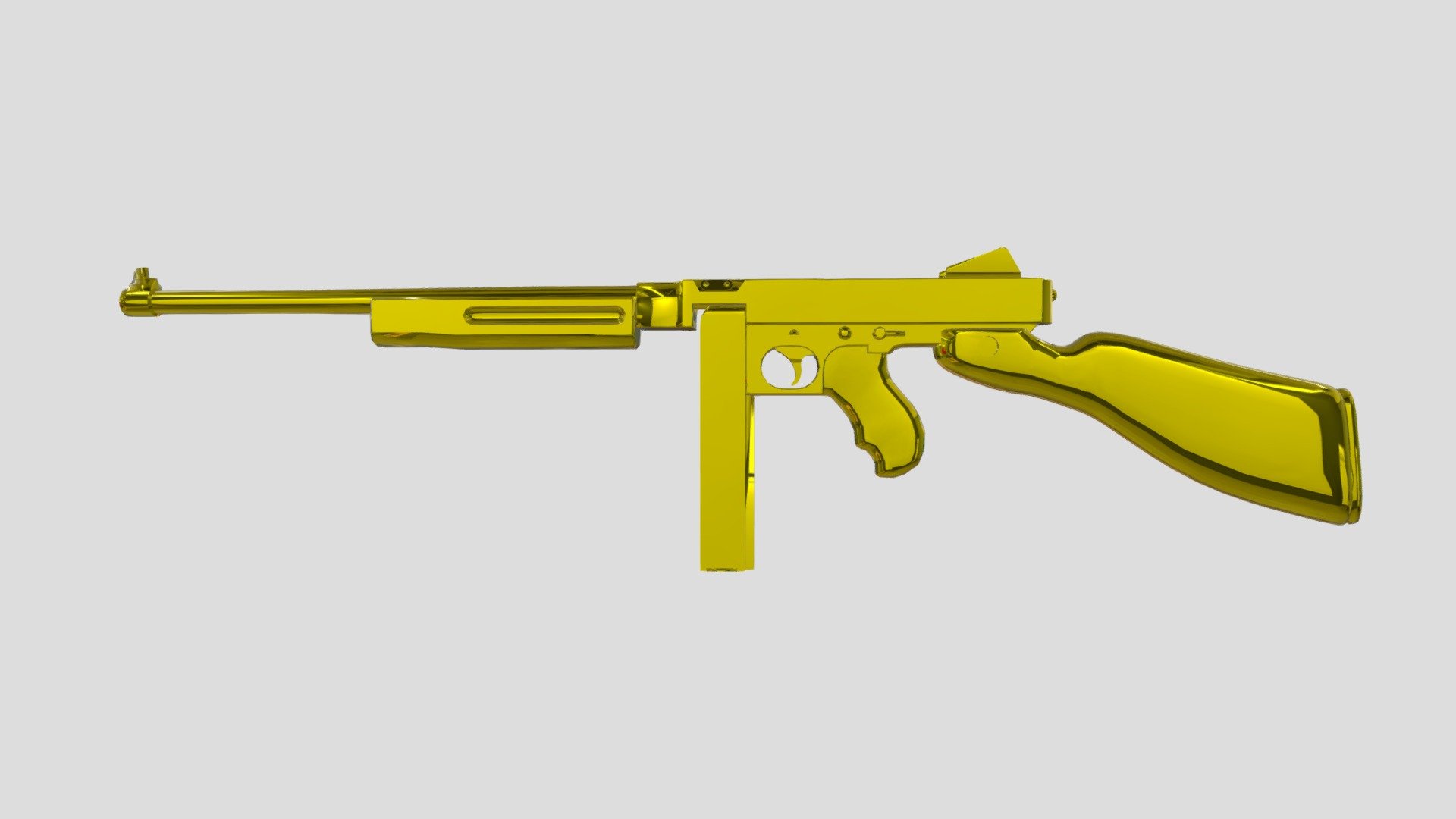 Golden Thompson Submachine Gun - Download Free 3D model by The Unknown ...