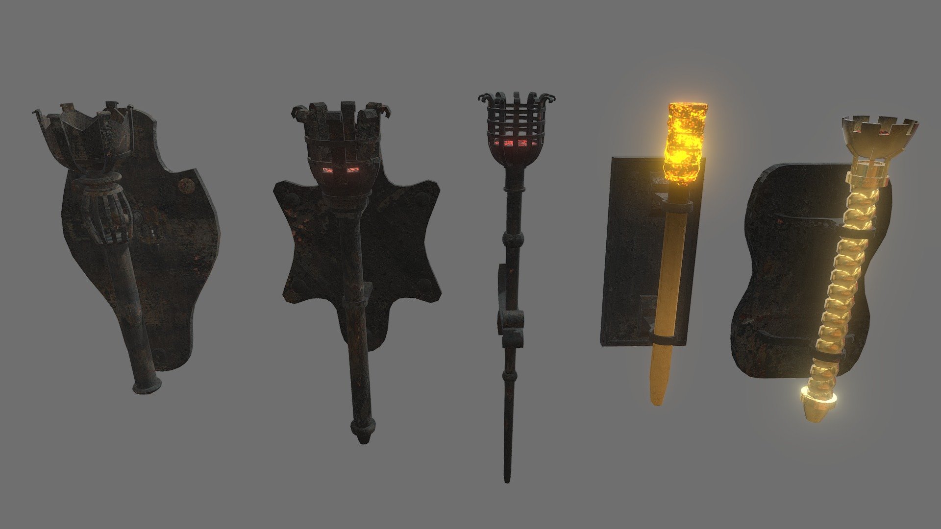 Medieval Torches - Download Free 3D model by Logan S. (@Logan_S ...