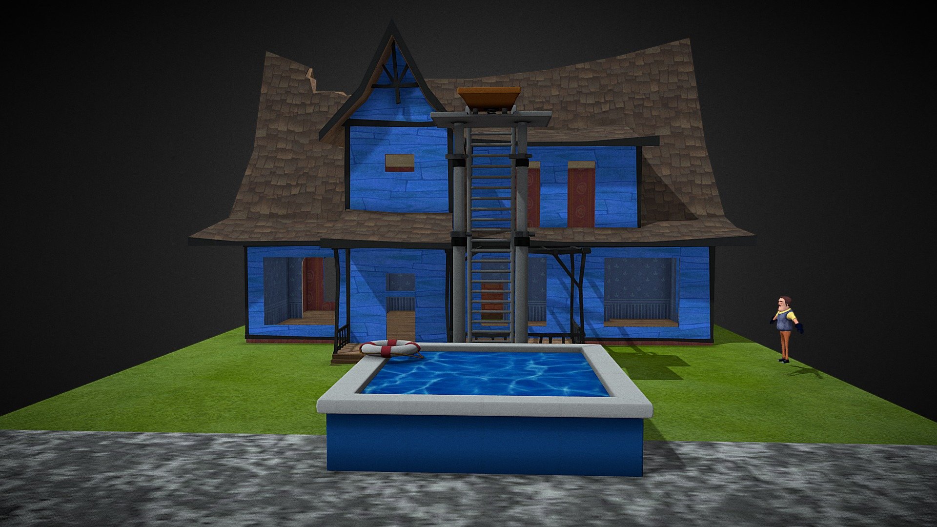 Hello Neighbor si butta nella piscina - 3D model by ValePro10 [bfbf2c8 ...