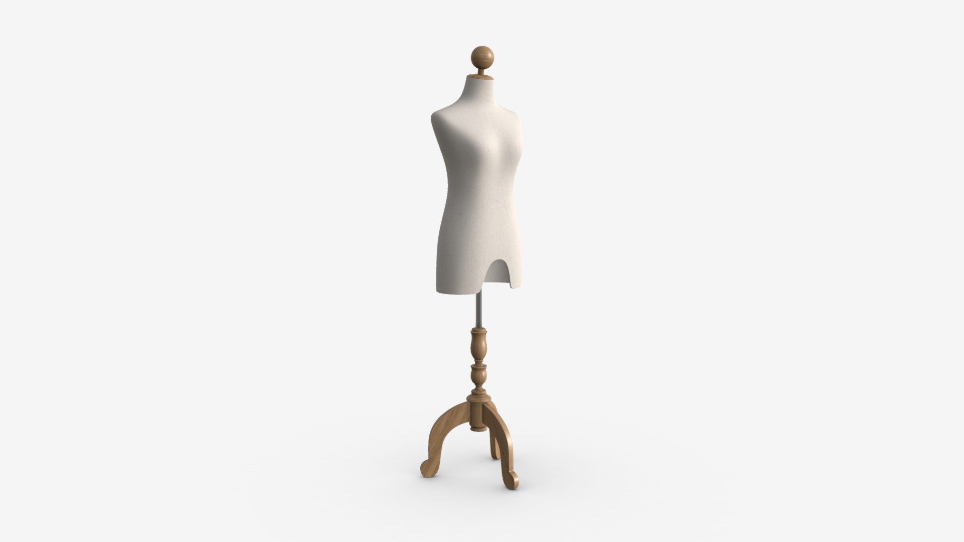 Upper Body Female Mannequin on wooden tripod - Buy Royalty Free 3D ...