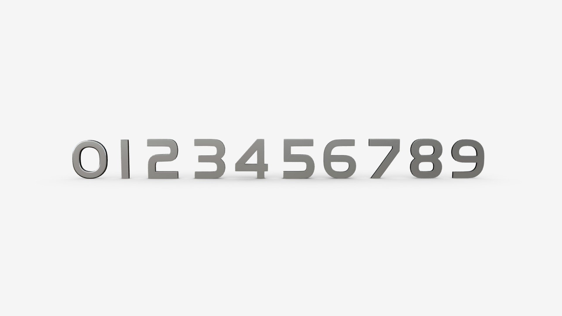 Numbers modern silver metal plastic - Buy Royalty Free 3D model by ...
