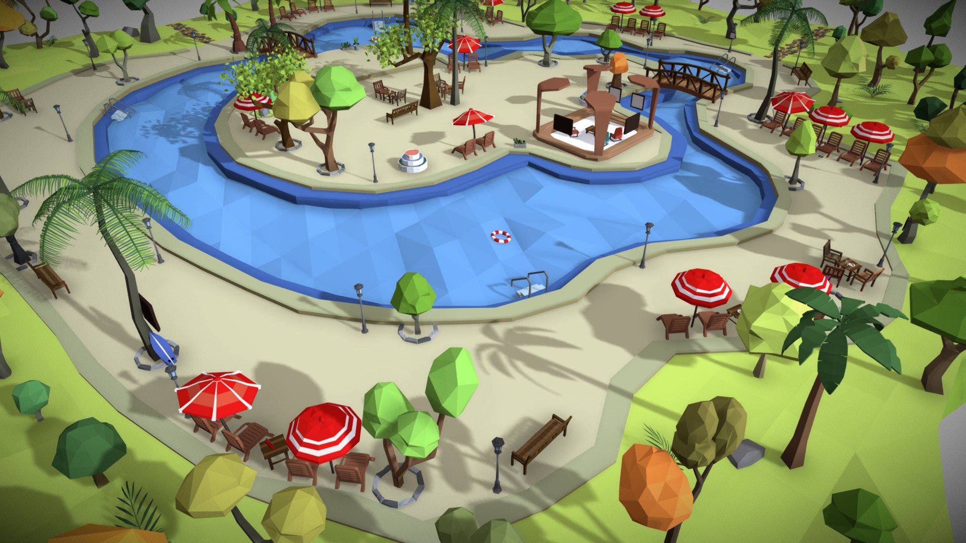 Ultimate Polygon Park - Buy Royalty Free 3D model by StreakByte [bfccb92] - Sketchfab Store