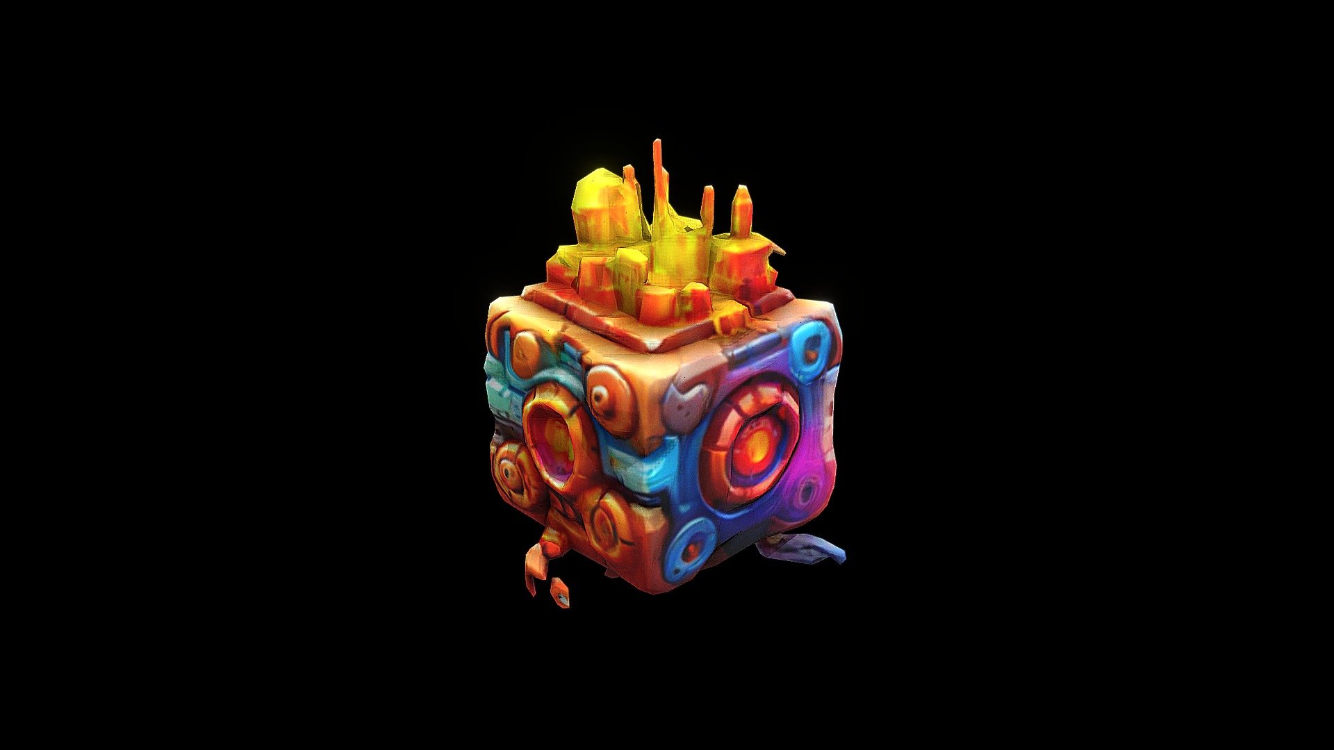 a colorful cube with the letter g on it - Download Free 3D model by ...