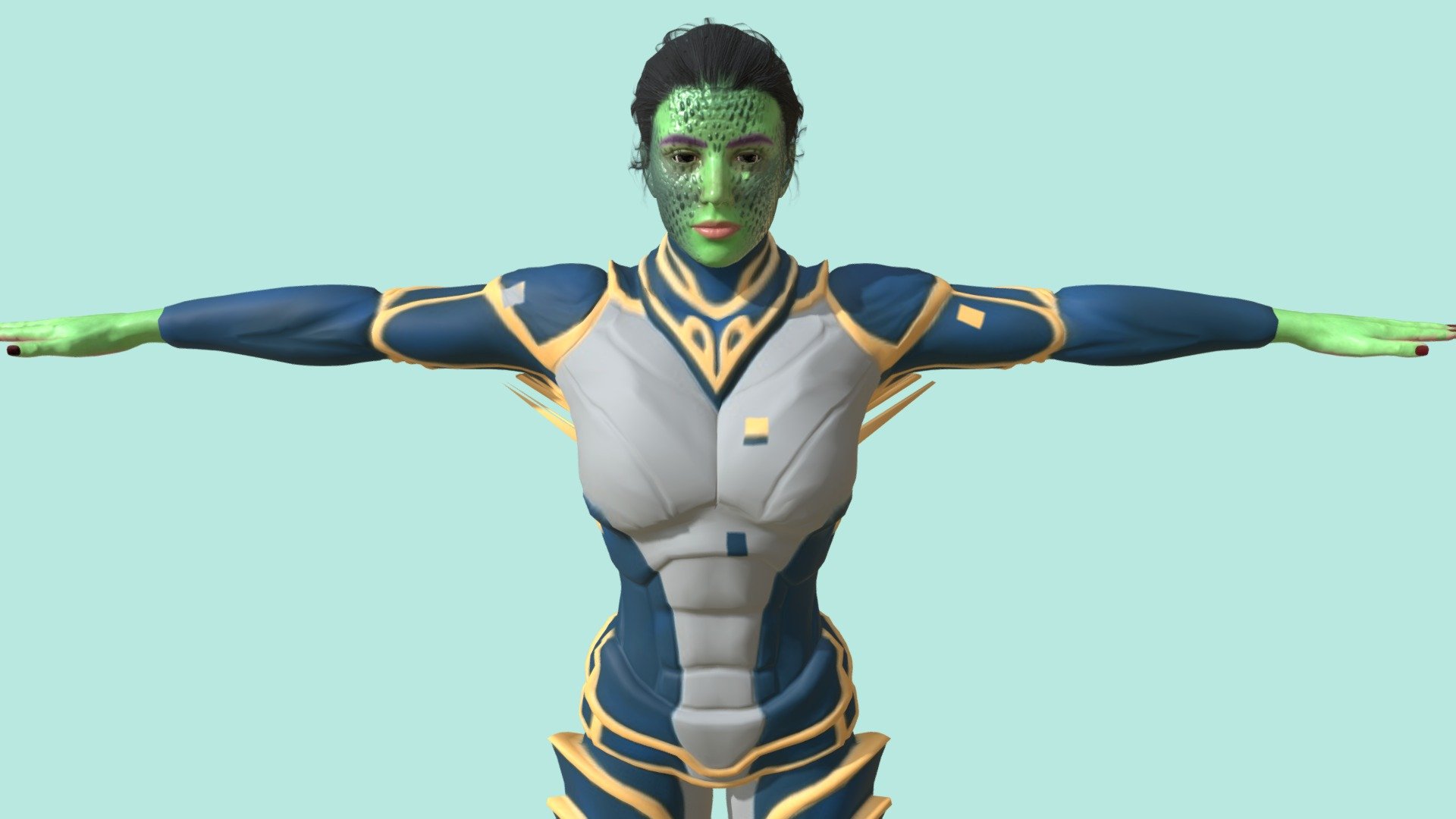 Green Girl from space - 3D model by RiverofCreative [bfd8508] - Sketchfab