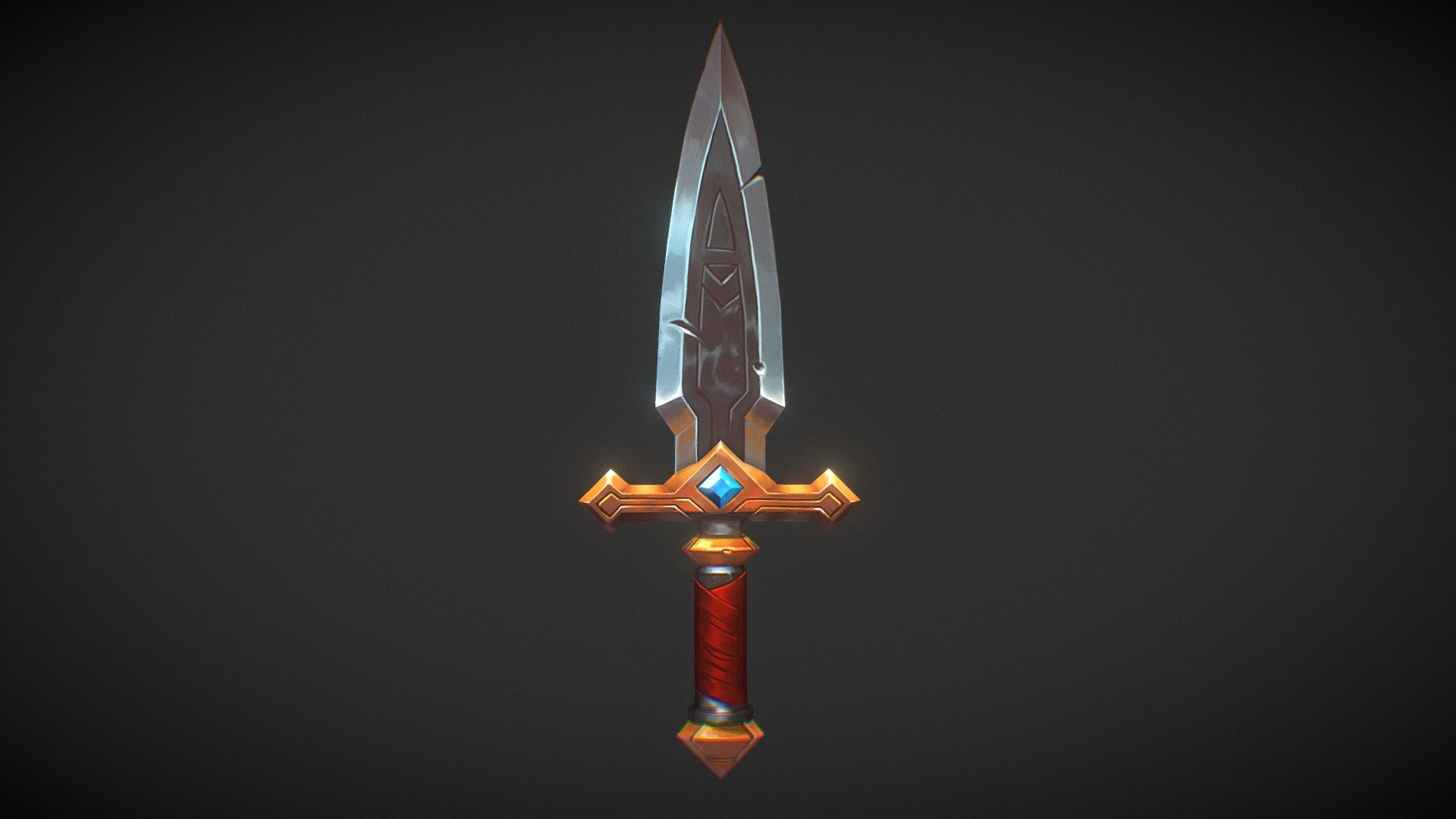 Hand Painted Dagger - 3D model by Andrew Melfi (@andrewmelfi) [bfd87b3 ...