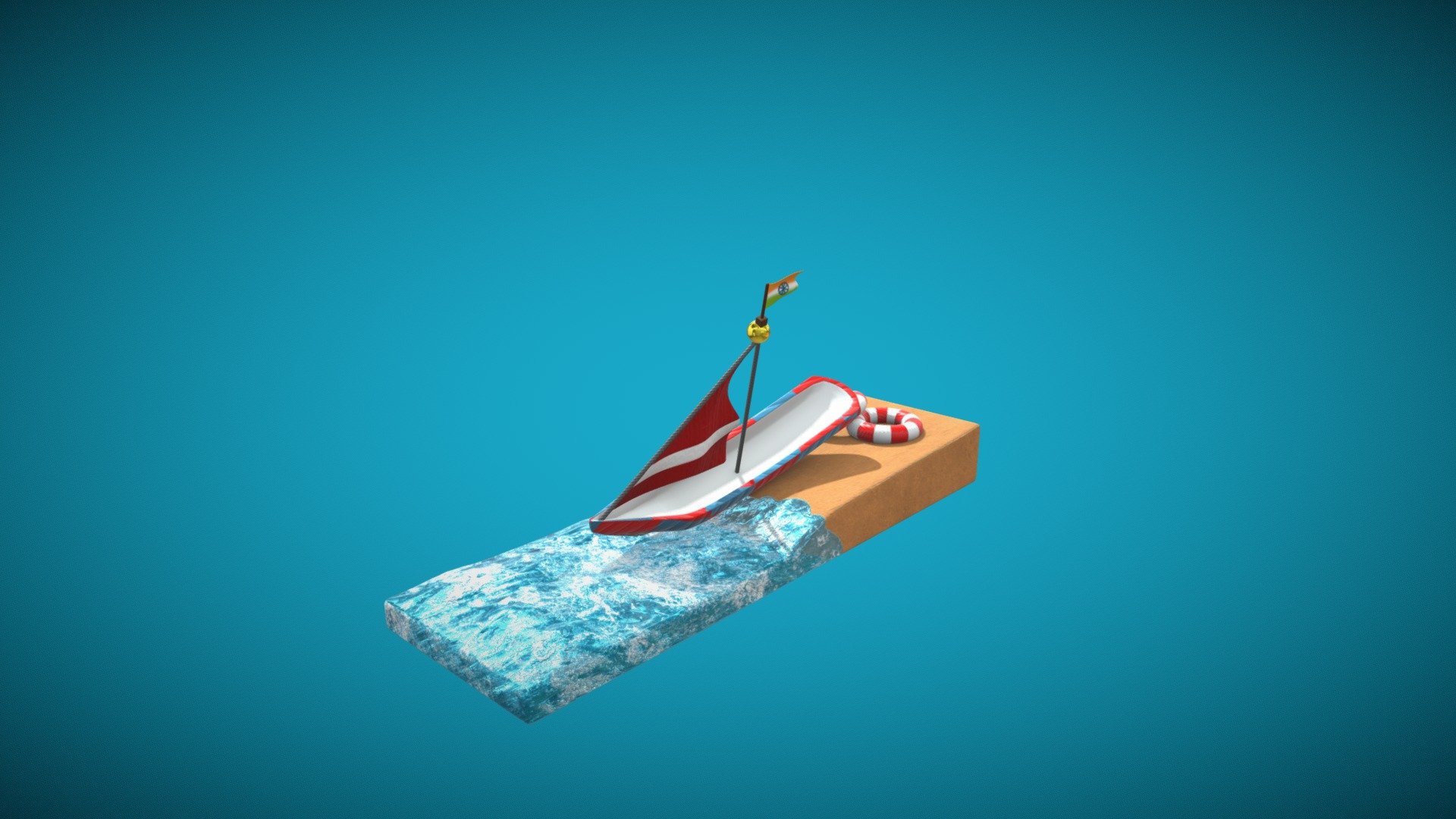 Floating boat - Download Free 3D model by praveensalo [bfe4243] - Sketchfab