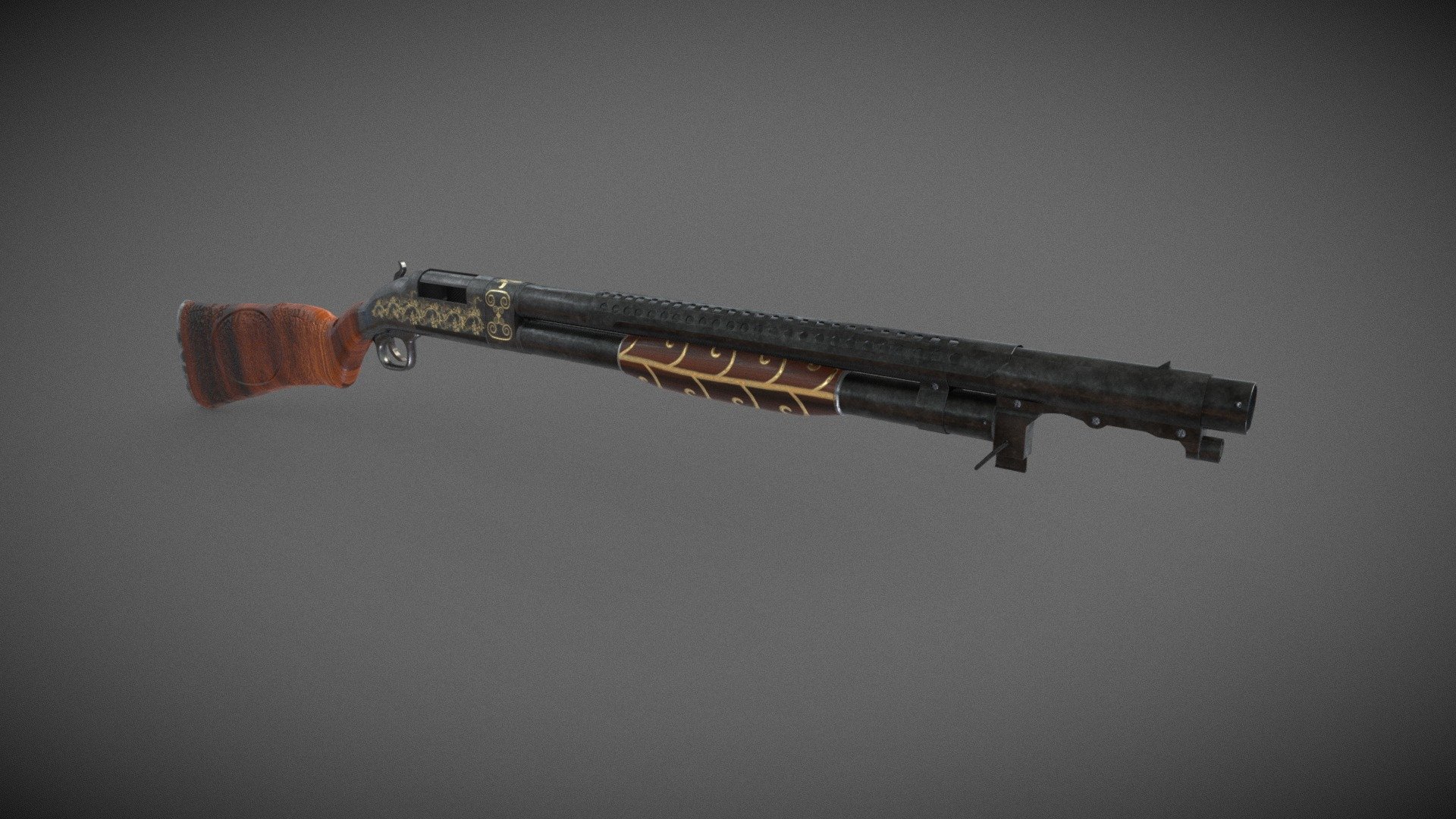 Well Decorated Hunting Shotgun - Download Free 3D model by R.Linden ...