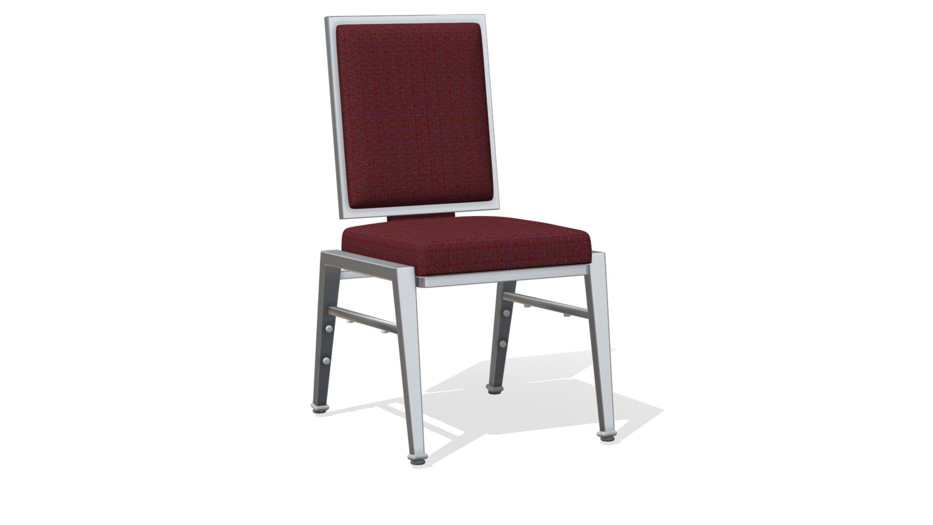 Ramler CR-007 Chair - Aluminum + Burgundy - 3D model by skingsford ...