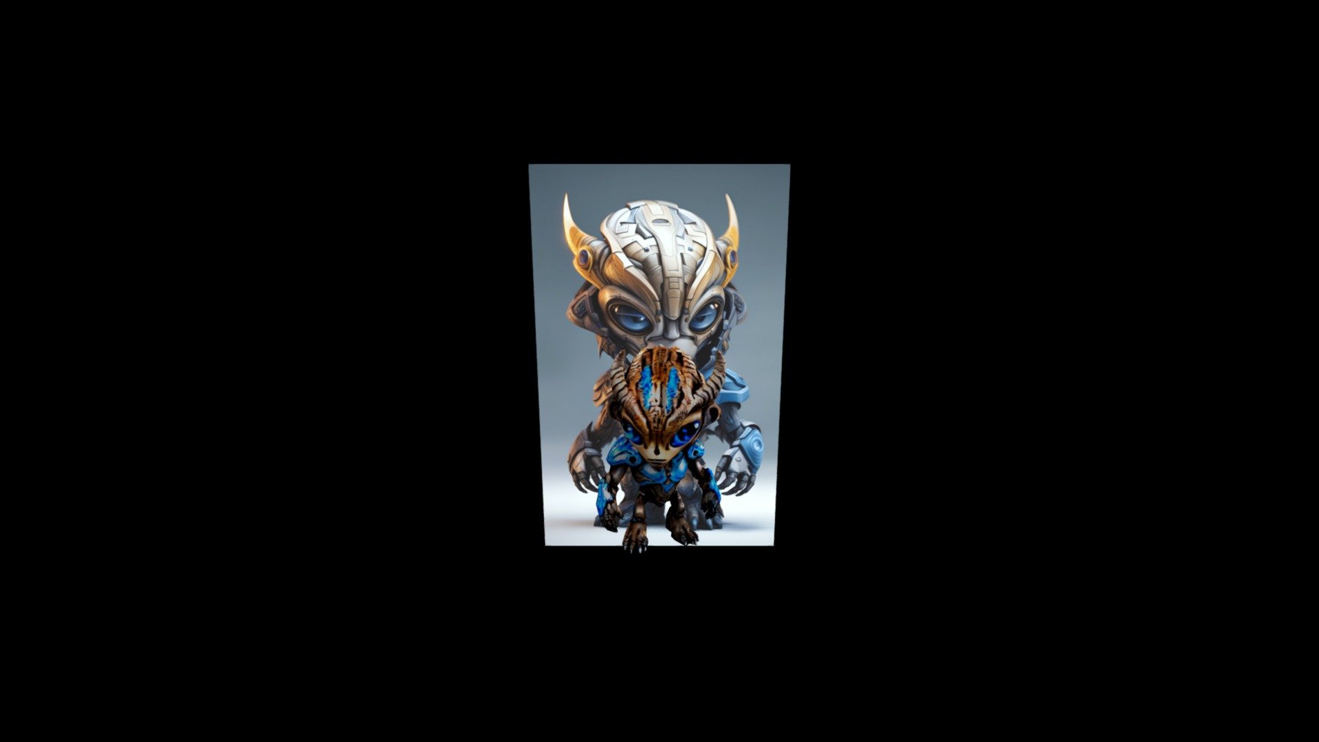 "Chibi Robot Creature with Horns and Claws" A - Download Free 3D model ...