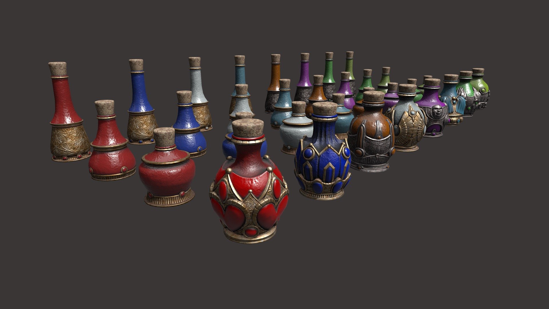 Fantasy Potion Set - Buy Royalty Free 3D model by JmCVoyager [bff125f ...