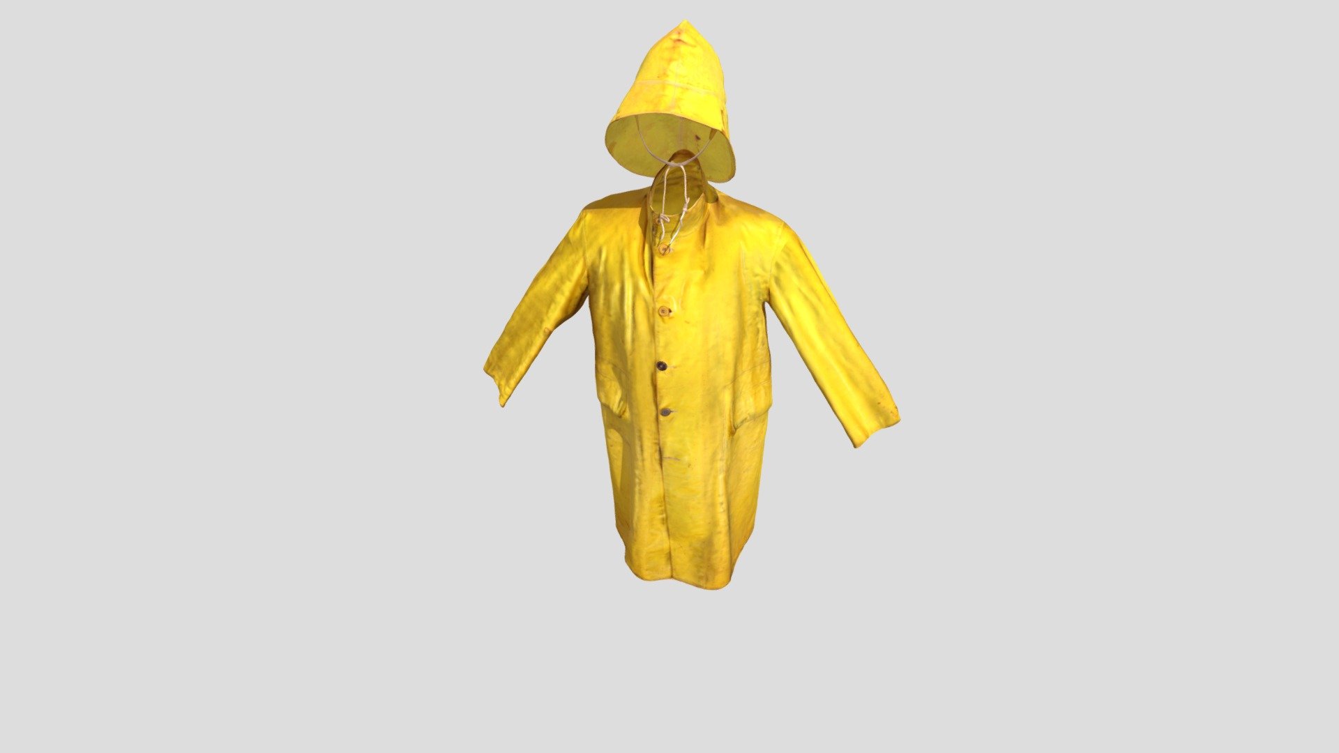 Yellow Fisherman’s Jacket and Hat - 3D model by musecornishlife ...