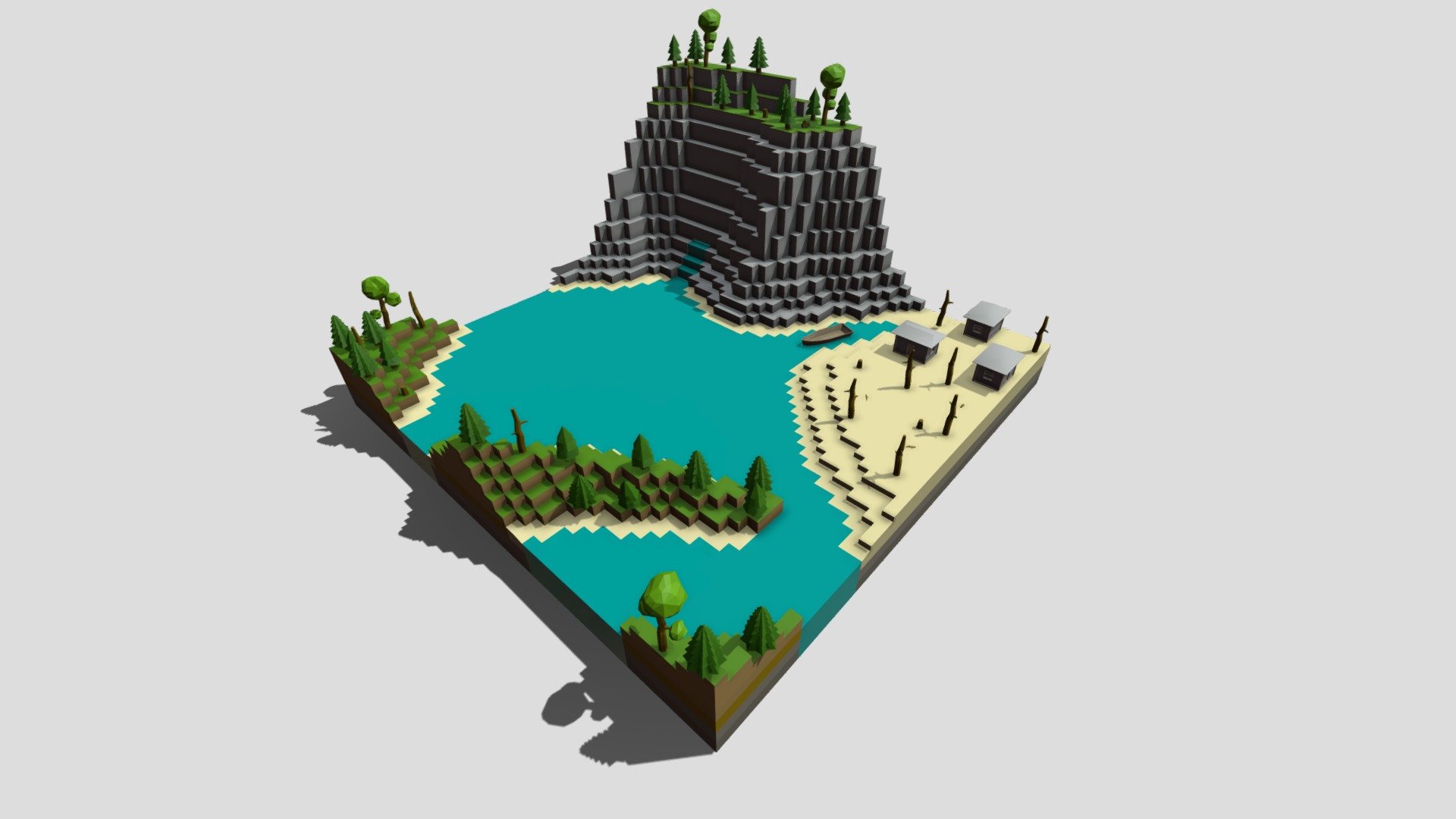 lowpoly landscape - Download Free 3D model by esQa [bffad9b] - Sketchfab
