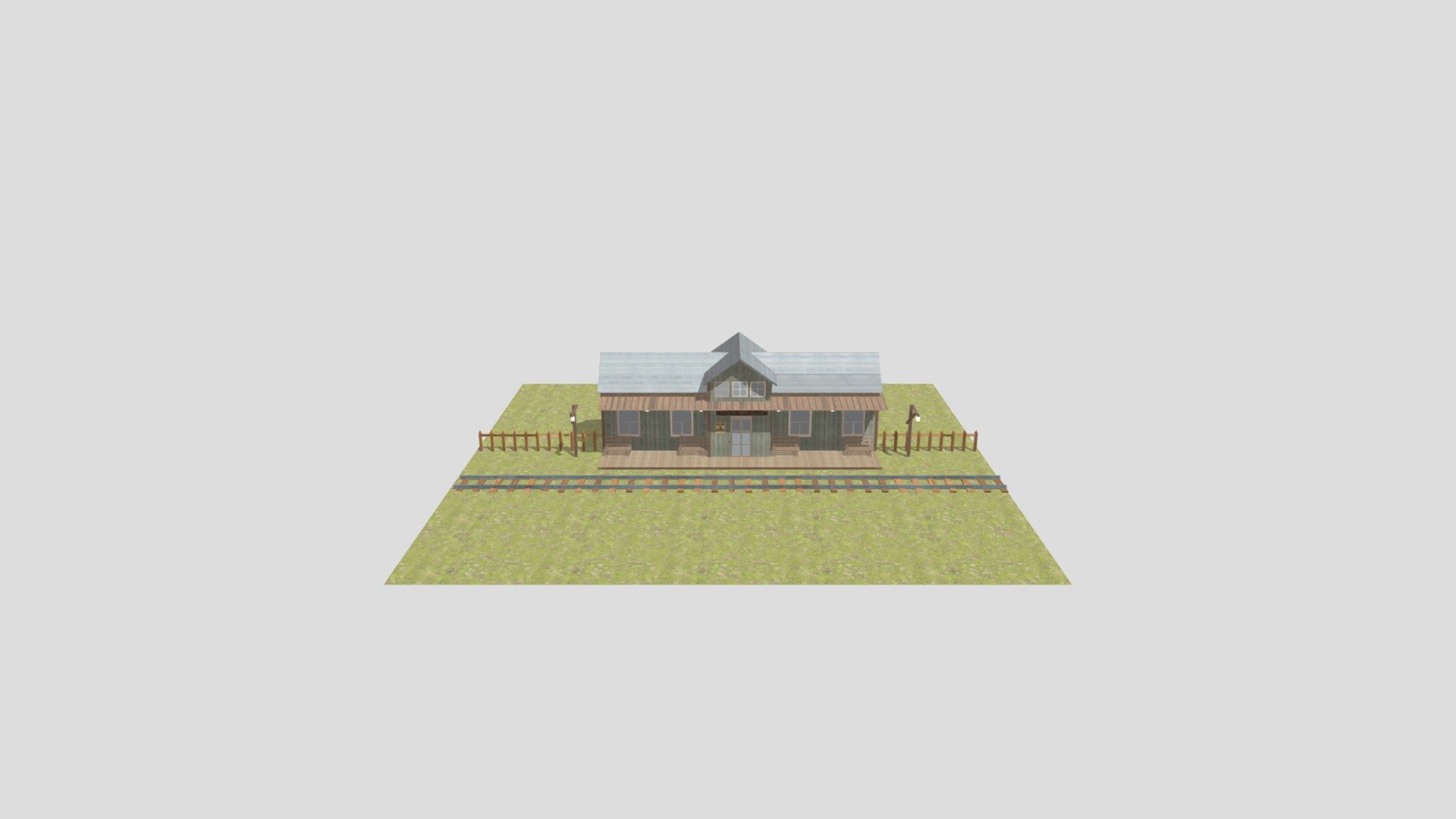 Railroad Station - 3D model by Vandre (@vandretrevisan) [bffb75f ...