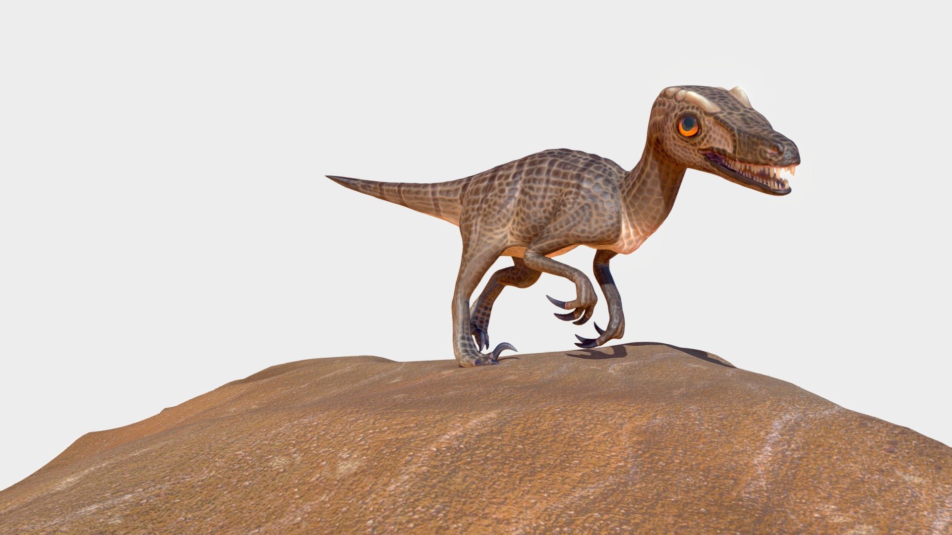 Dinosaur - Raptor walking through desert - 3D model by ...
