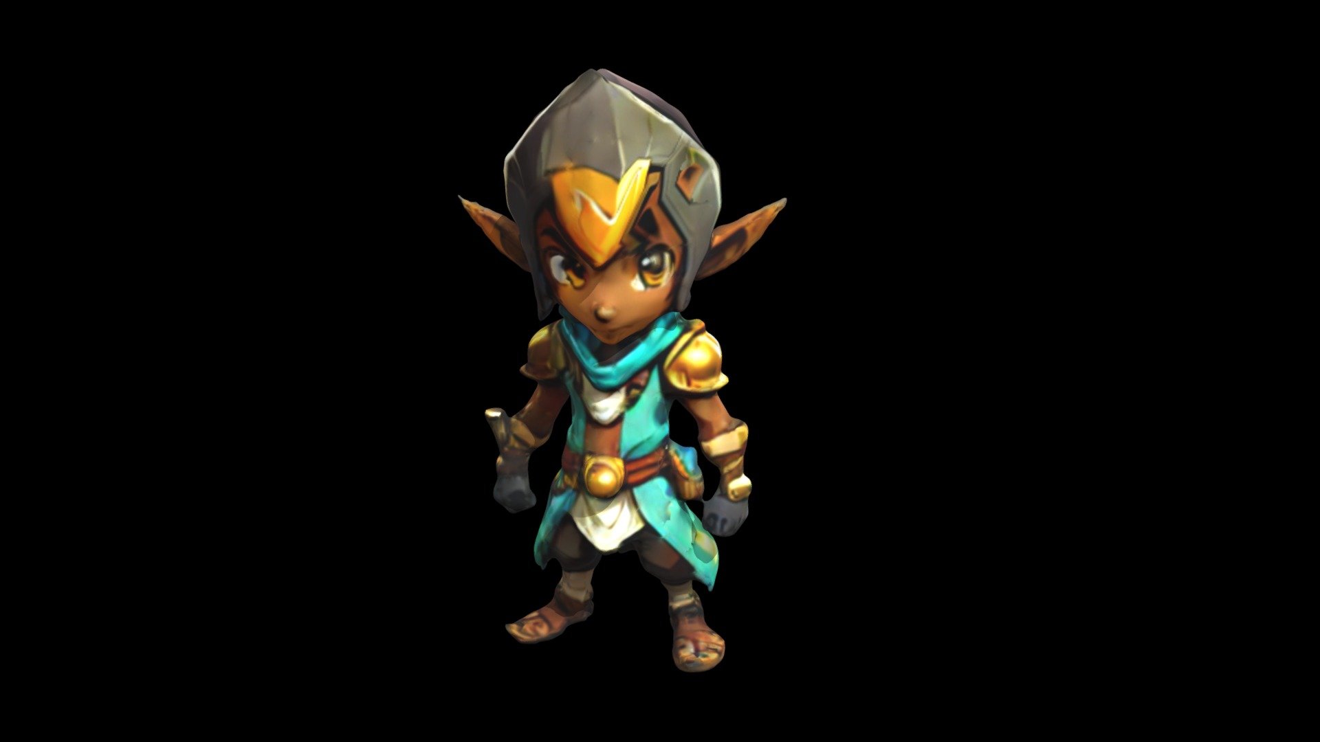 a cartoon character with a helmet on his head - Download Free 3D model ...