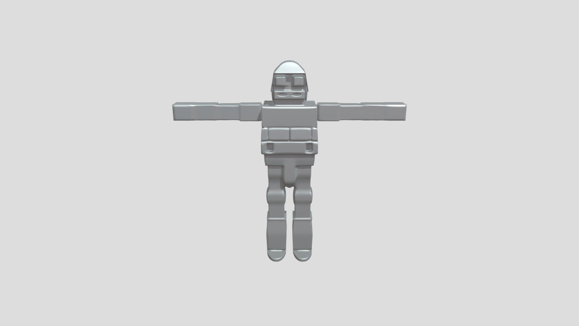 blocky robot character with blue lights - 3D model by ...