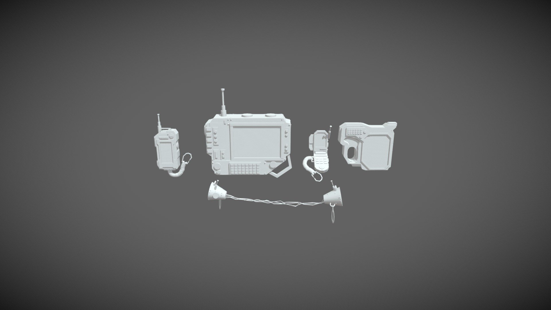 Prop set - Dystopian Communication Device - 3D model by gwenwulms ...