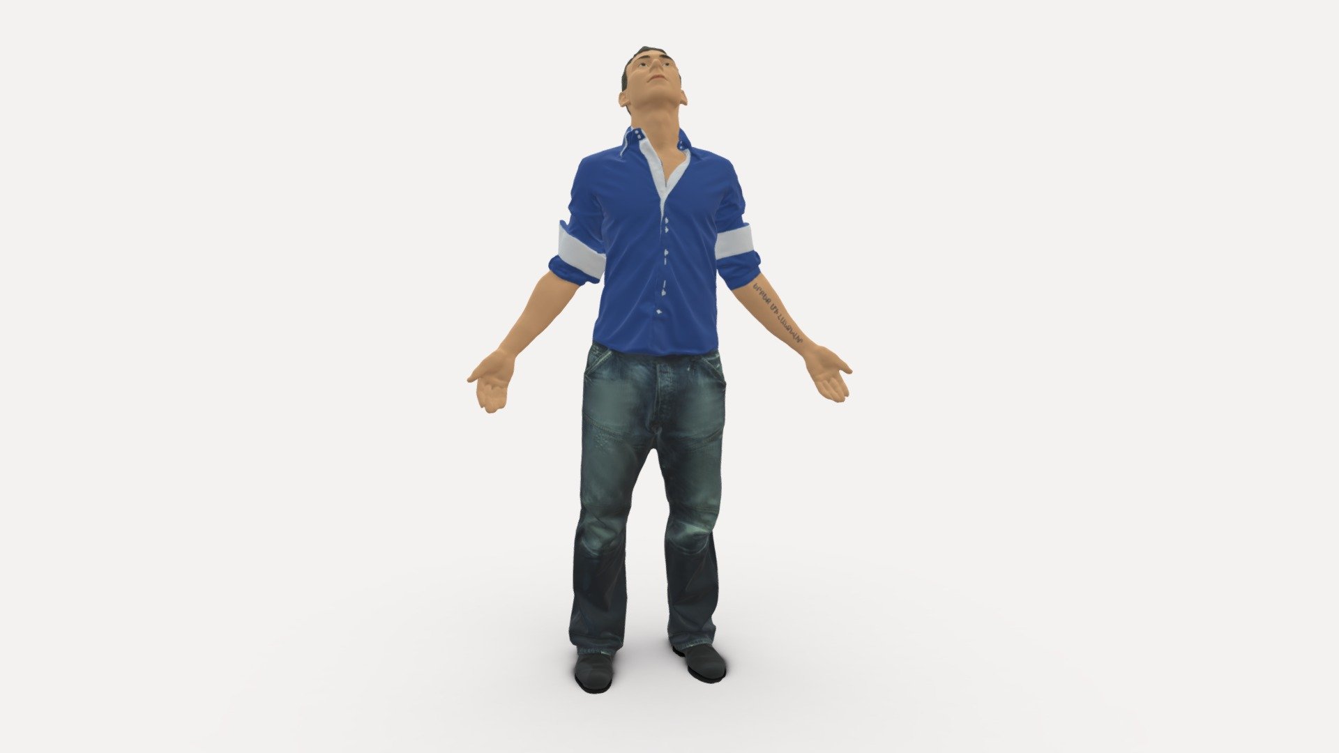 Man In blessed Pose In Blue 0602 - Buy Royalty Free 3D model by 3DFarm ...