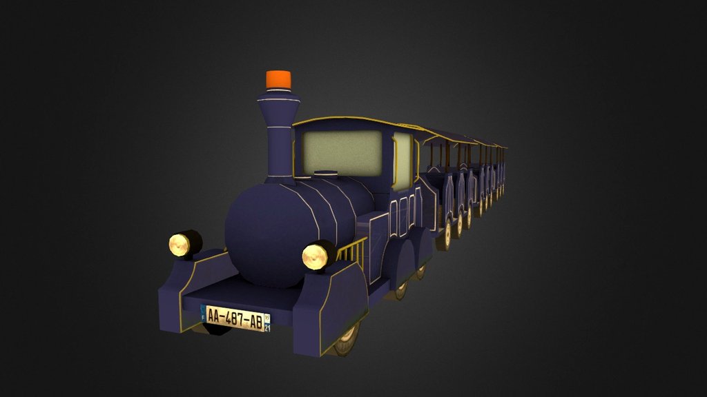 Low poly touristtrain - 3D model by dennisvanacker [c00ee5c] - Sketchfab
