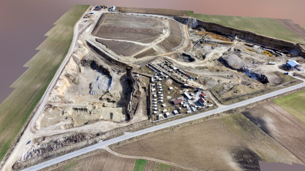 3D mine/quarry and closed landfill modeling - 3D model by AMS - Aerial ...
