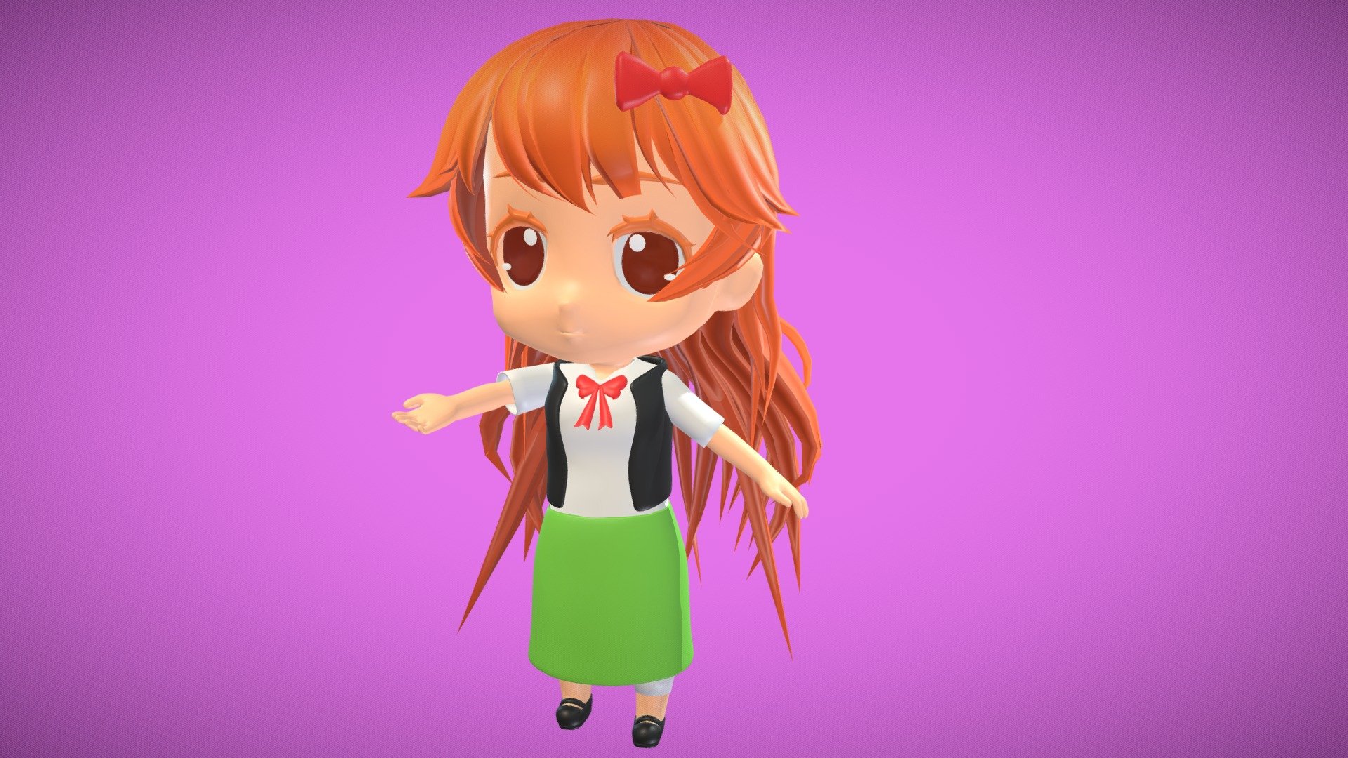 Chibi Anime Girl - Download Free 3D model by HaseoArc (@zorahomura ...