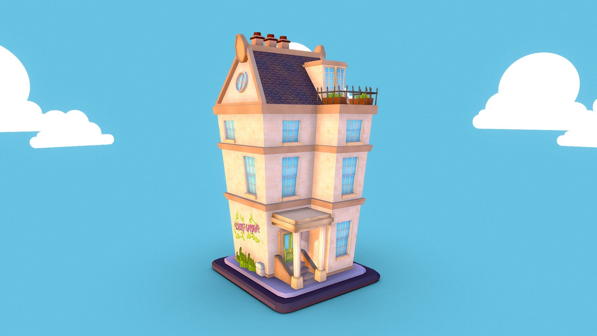 Low Poly Cartoon House - 3D model by FraserHutchison [c01fd98] - Sketchfab
