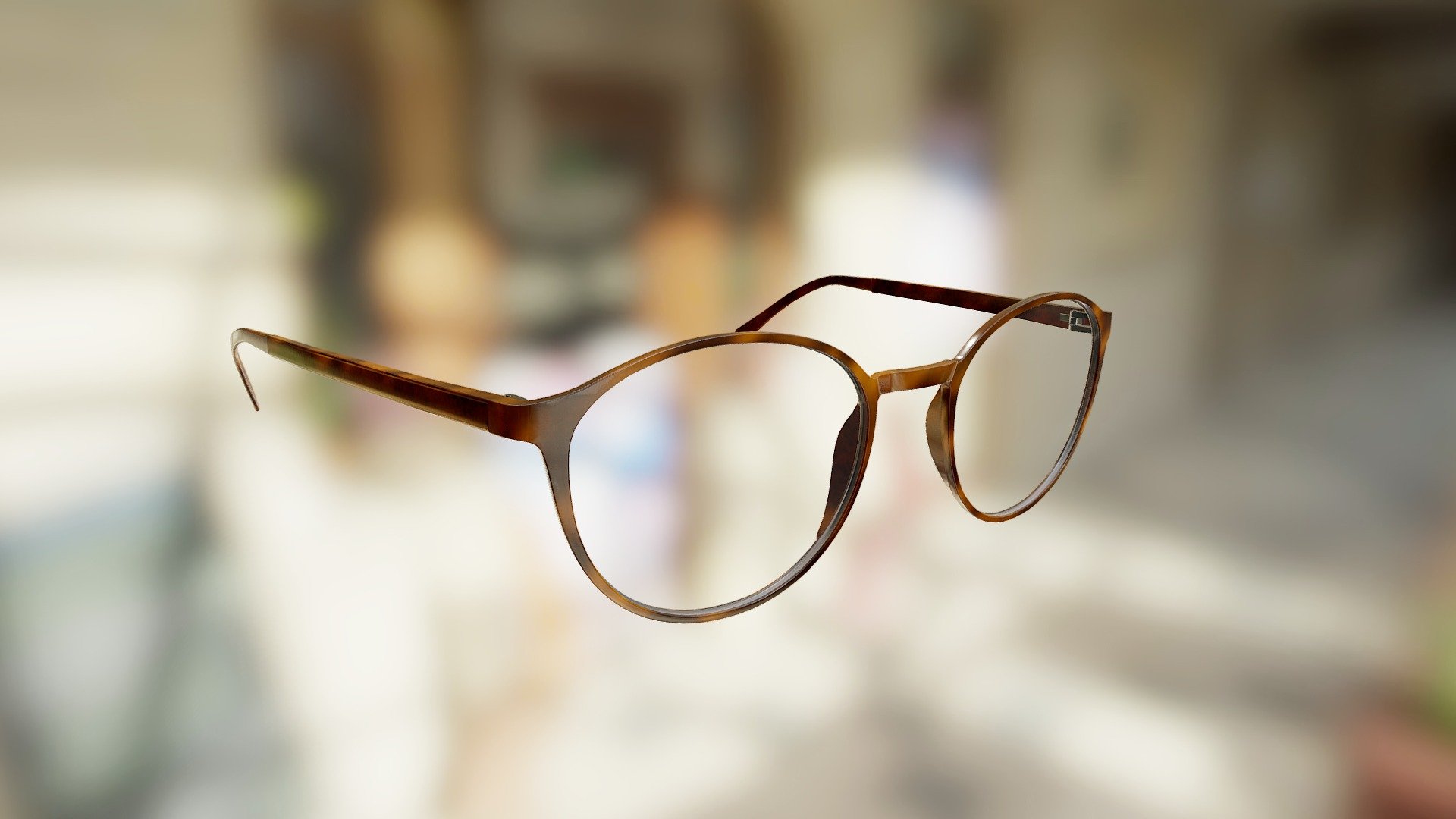 Generic Basic Thin Frame Boston Glasses (Brown) - 3D model by VirTry ...