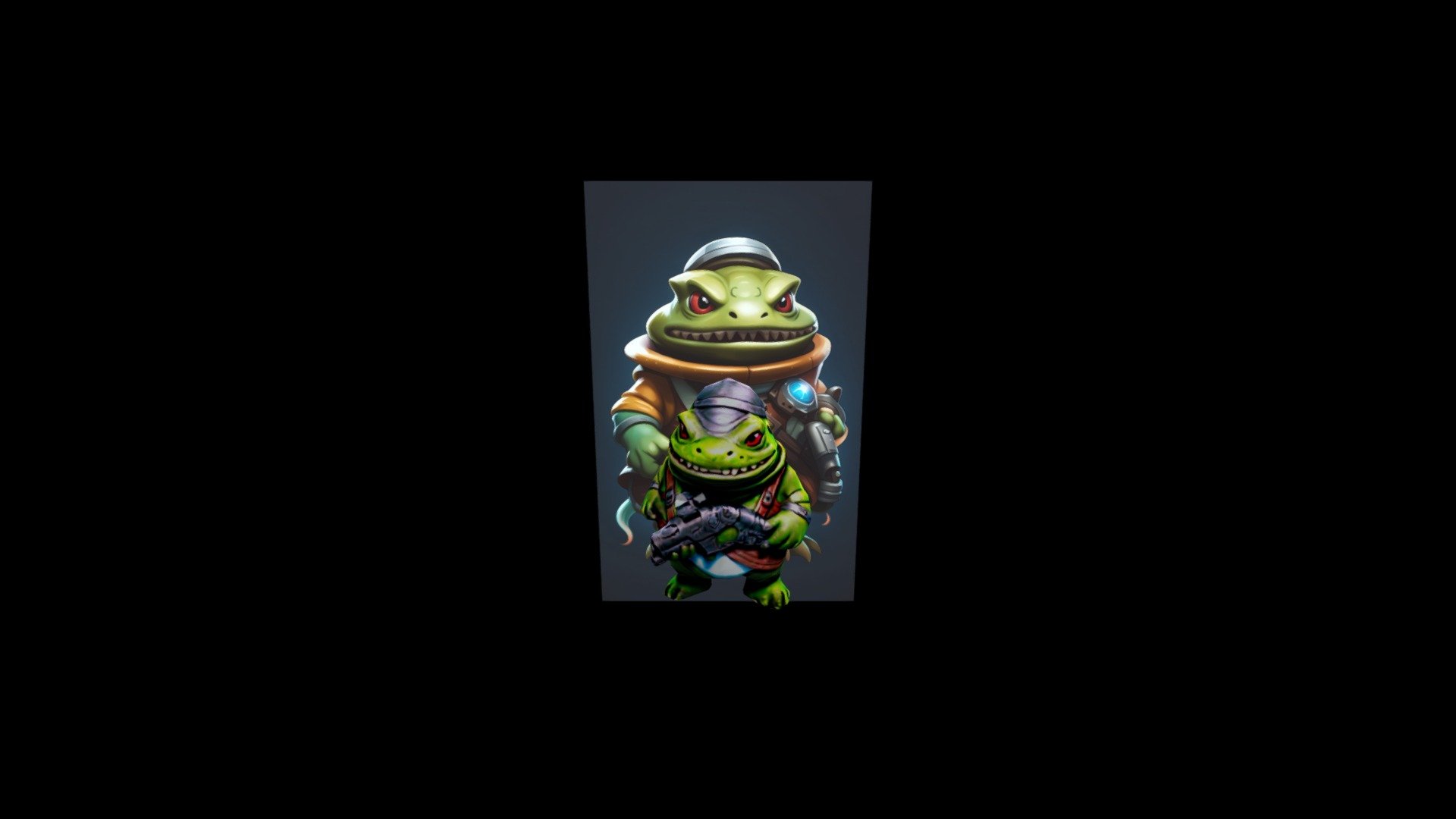 A frog with a gun A digital painting of a - Download Free 3D model by ...