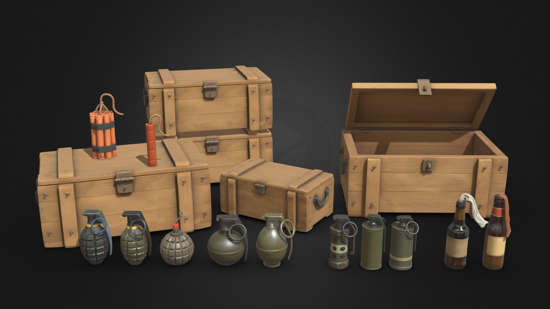 Explosive Pack - 3D model by ShowBeat Studio (@imlmw) [c022c74] - Sketchfab