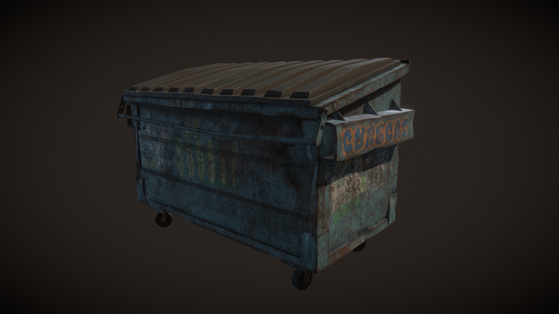 Dirty old graffiti tagged dumpster - 3D model by Frankie Grimes ...