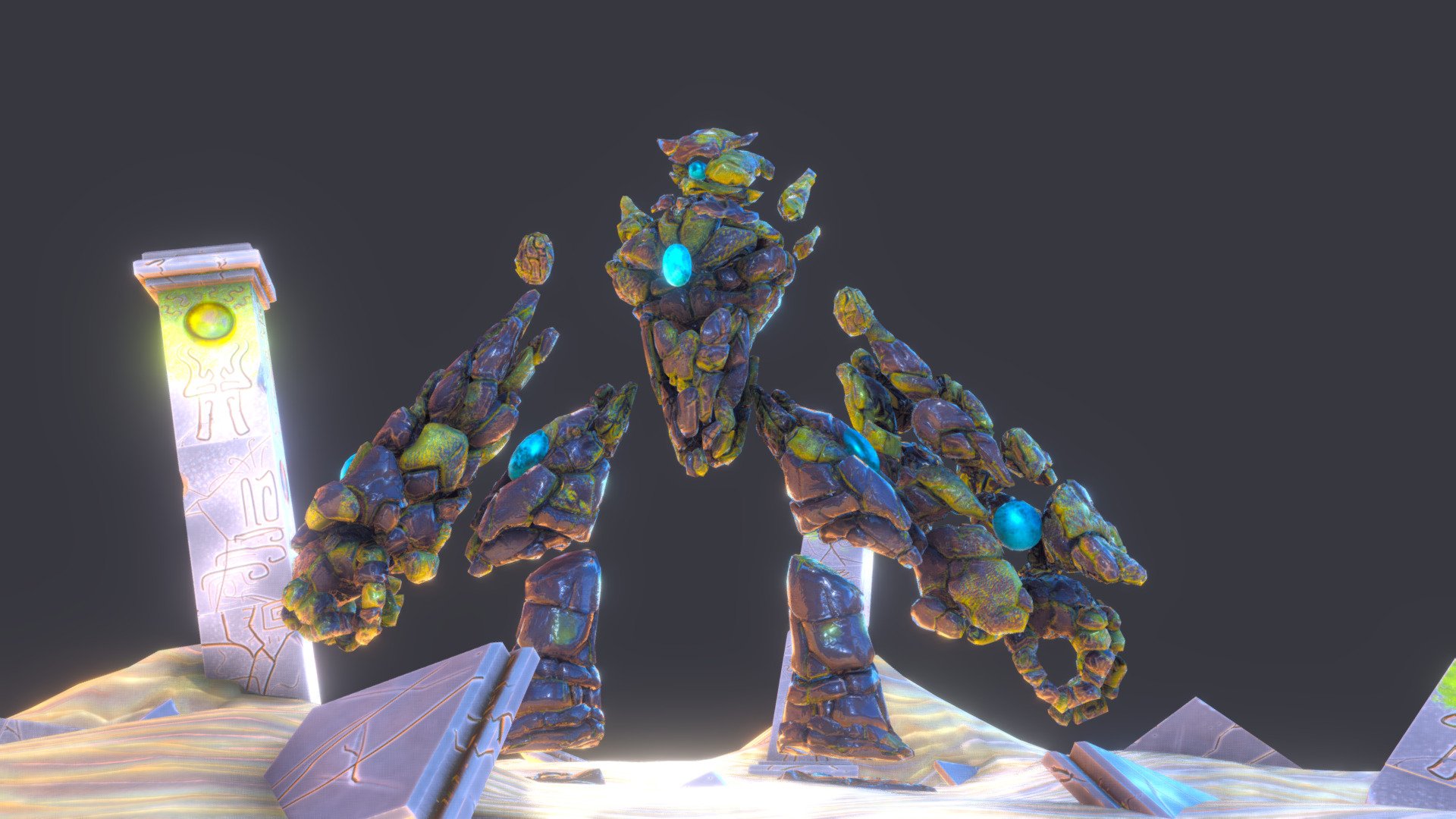 Rock Golem - 3D model by Samuel (@samuel.elmo) [c038283] - Sketchfab