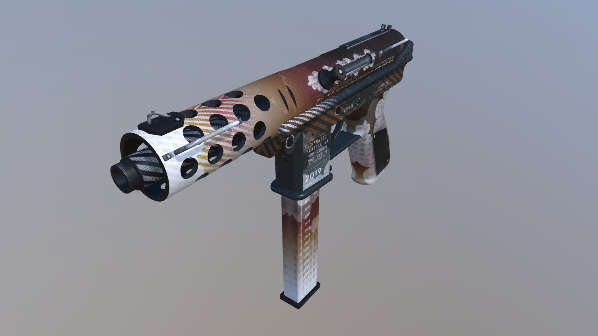 Tec-9 - 3D model by VictorFrame (@artboorger) [c03b019] - Sketchfab
