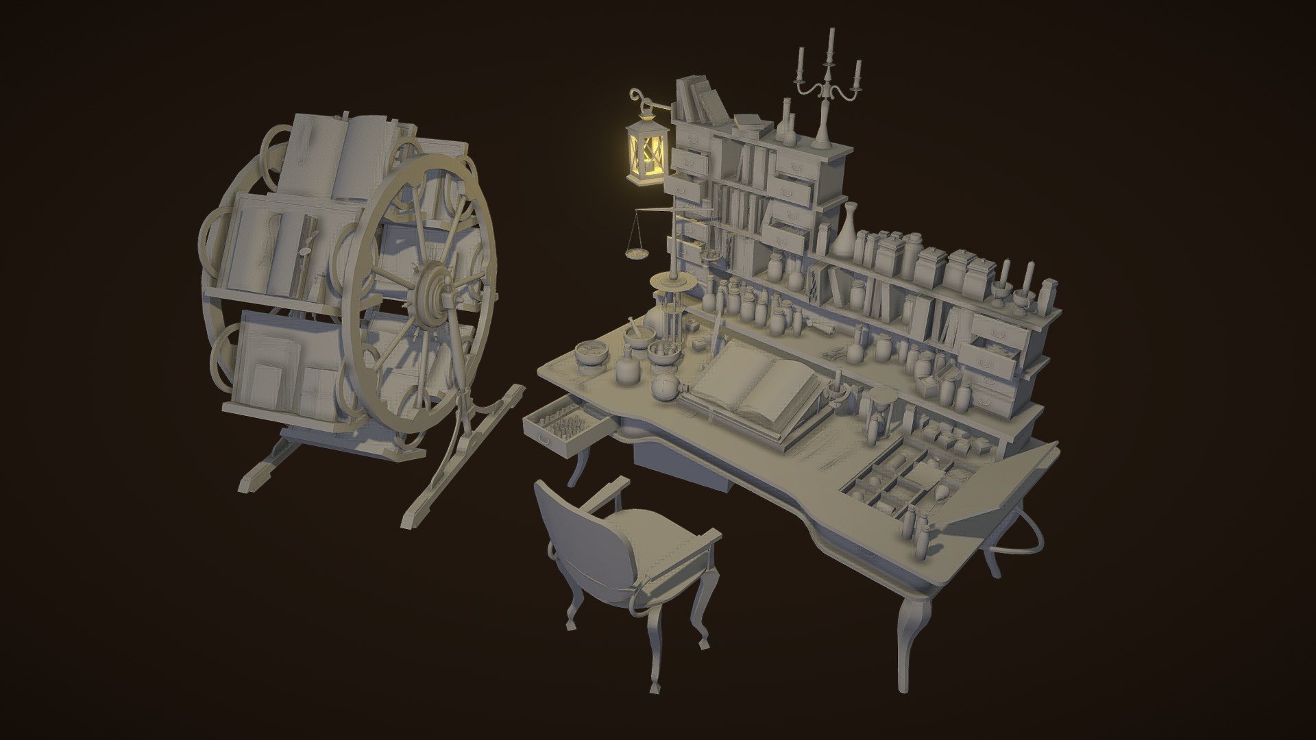 Alchemist's lab - Download Free 3D model by Oleg Anikanov (@anikanov ...