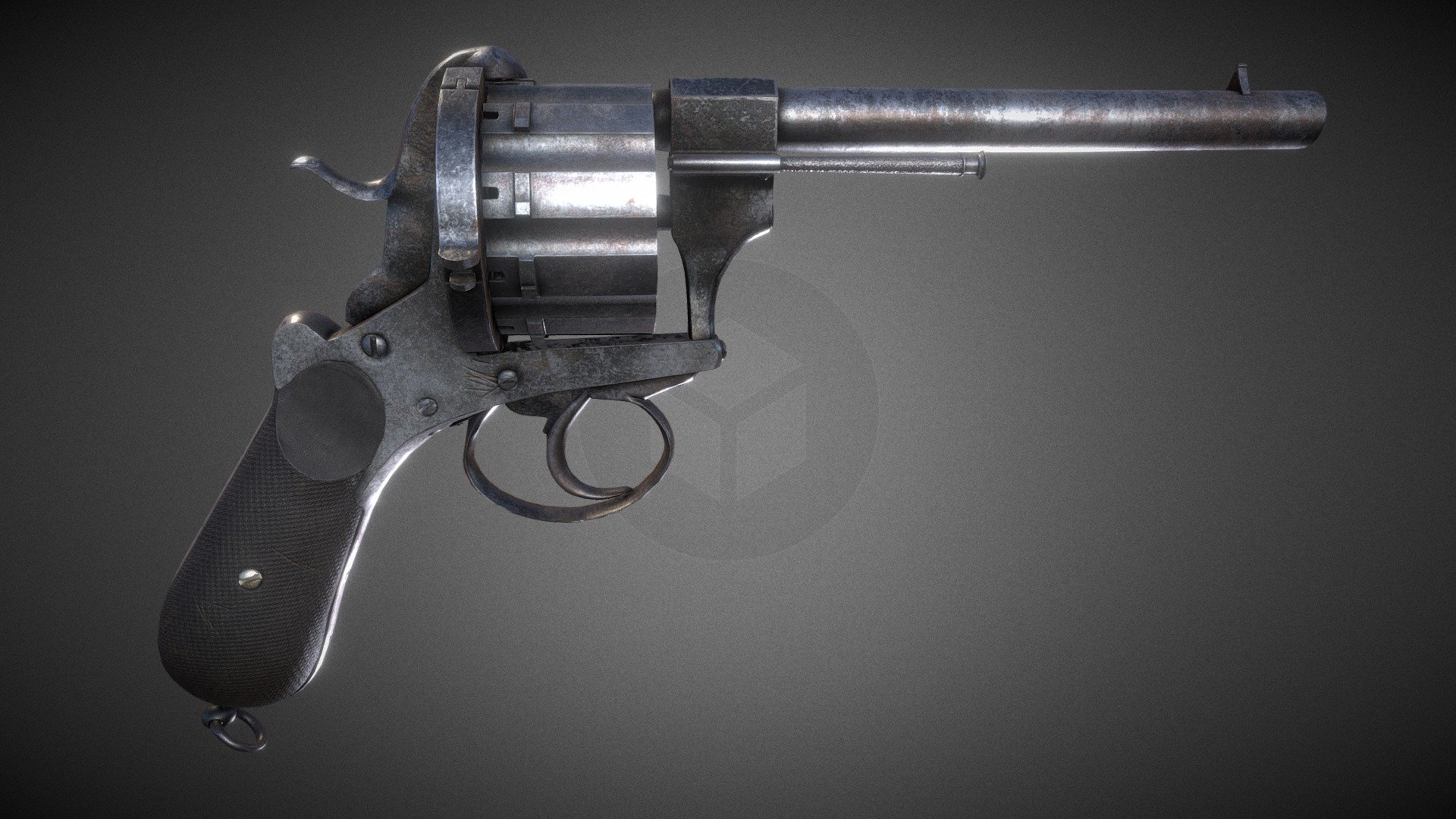 10-shot Lefaucheux pinfire revolver - 3D model by Alberto Nasarre ...