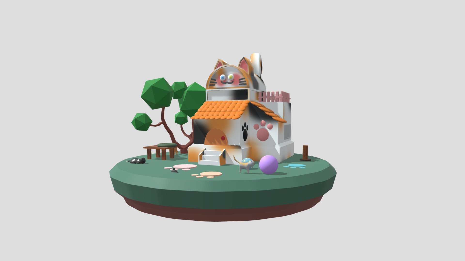 CATsHOuse - 3D model by KK (@kanokkhwan.bu) [c046ca5] - Sketchfab
