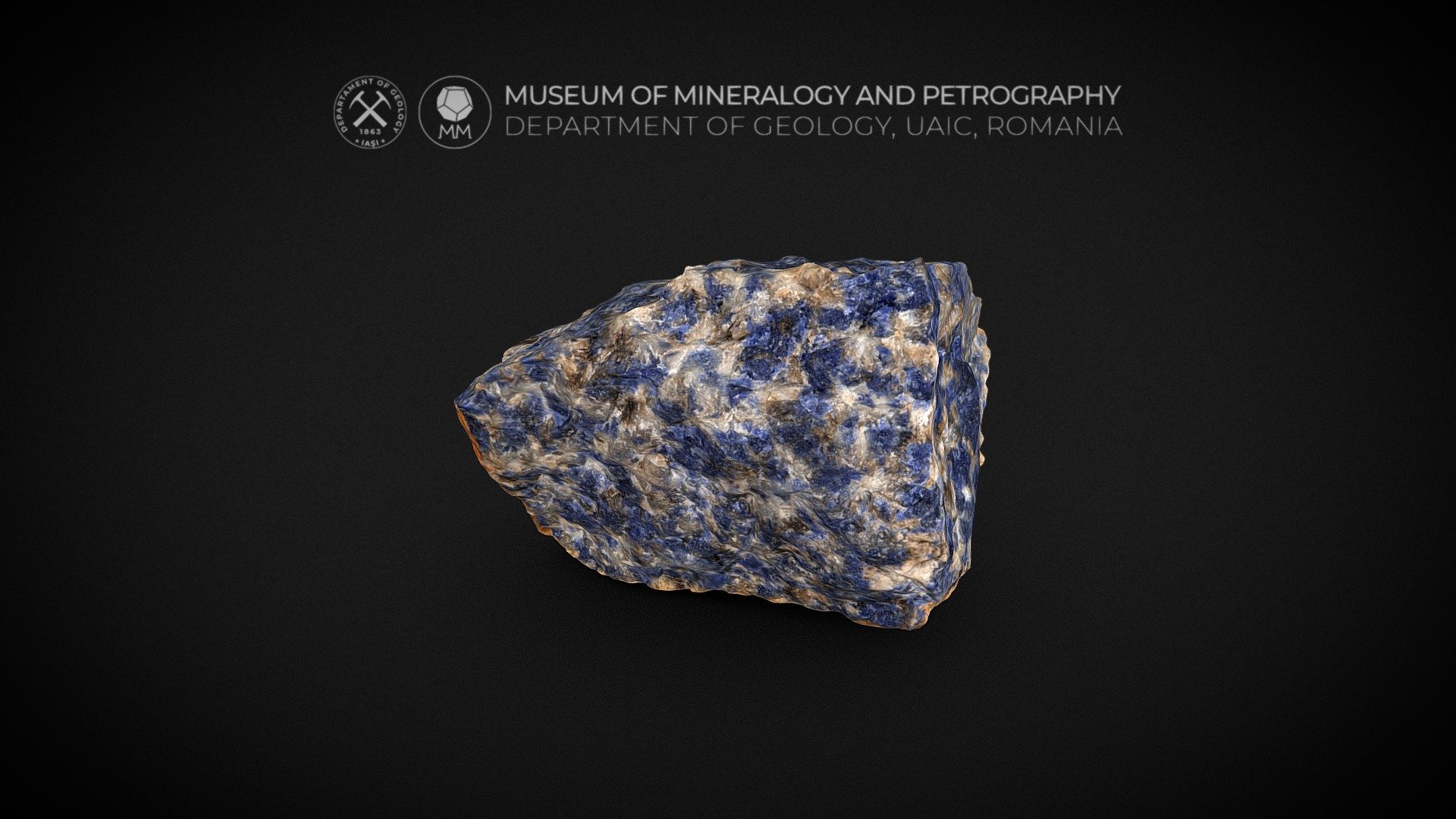 Foid-syenite with dark-blue Sodalite - 3D model by Museum of Mineralogy ...