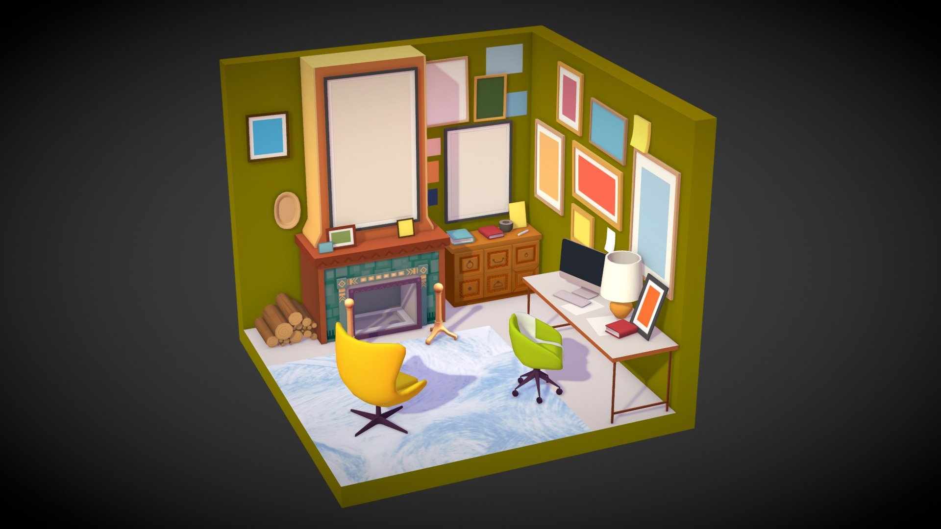 Low poly room - 3D model by ivanshumov [c050801] - Sketchfab