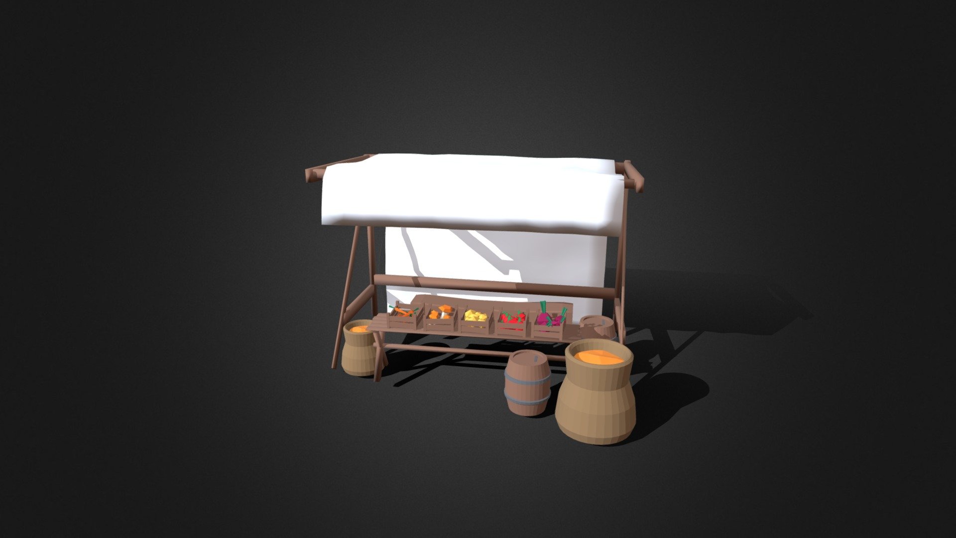 Low Poly Food Market Stand - 3D model by timmol [c052acf] - Sketchfab