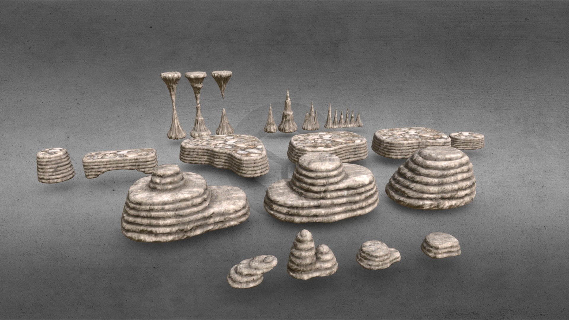 Cave Rocks - Drip Stone Pillar Rock Platform - Buy Royalty Free 3D ...