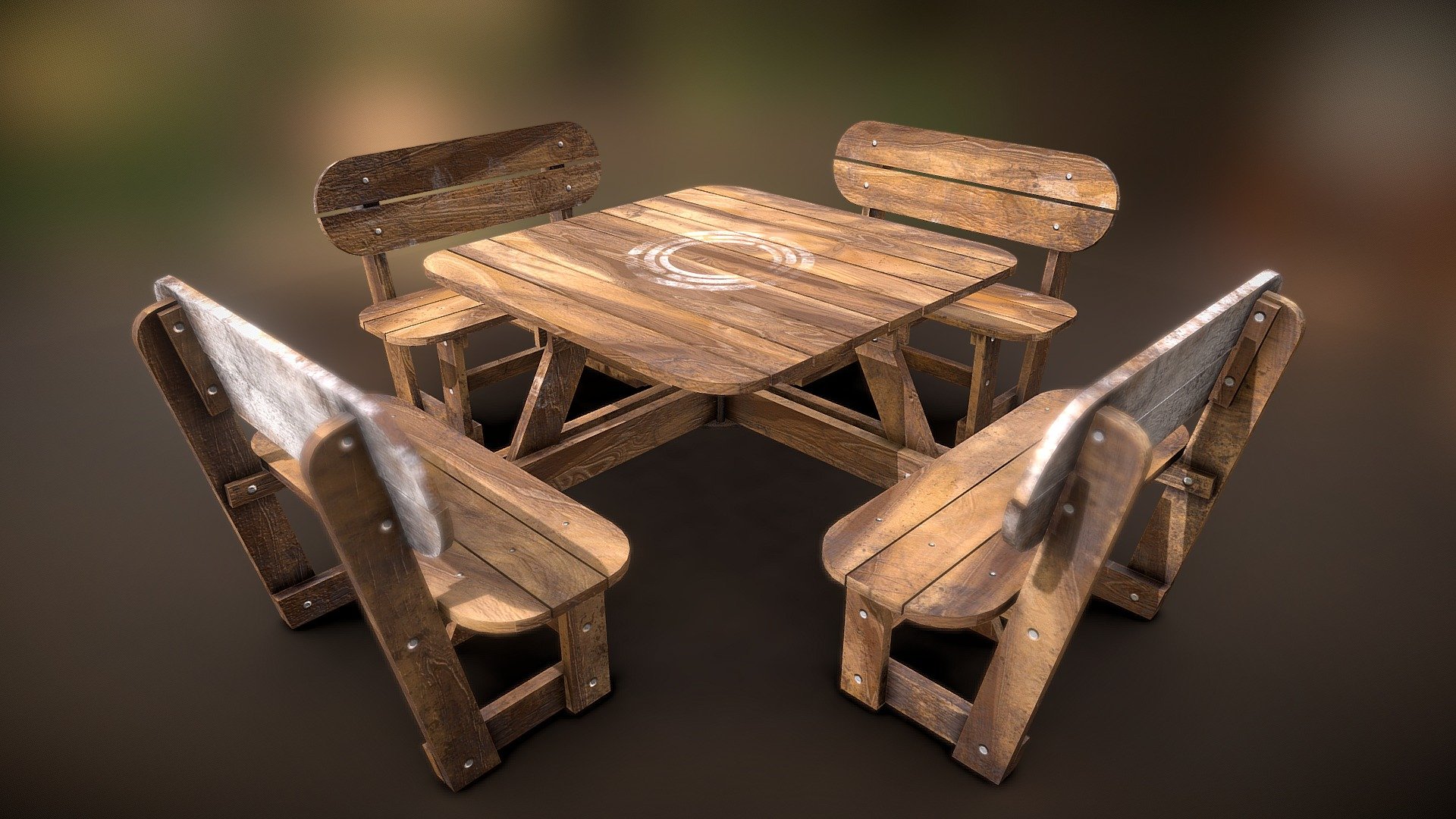 Realistic wooden garden bench - 3D model by Sarkar_TheMaker [c066e1f ...