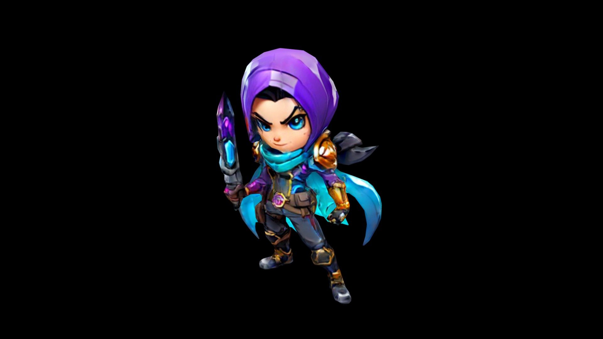 Electric Blue Warrior - A Cartoon Art Illustrati - Download Free 3D ...